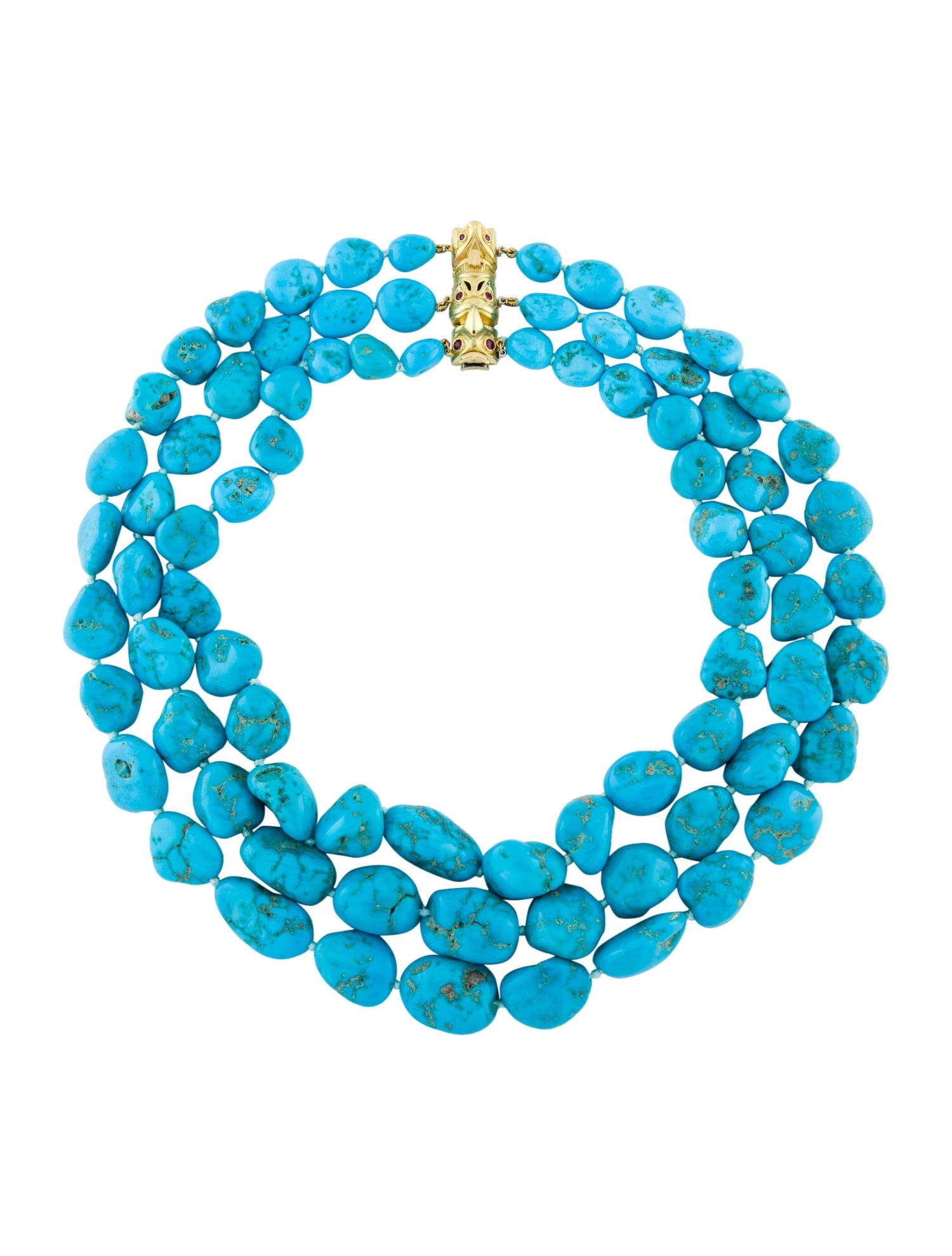 Paul Morelli 18K Turquoise & Ruby Totem Multistrand Necklace - 18K ...