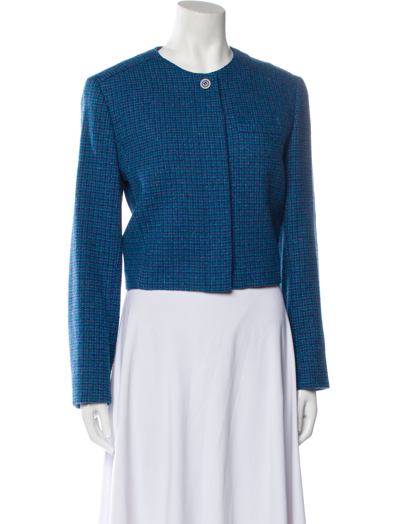 Pendleton Virgin Wool Tweed Pattern Evening Jacket - Blue Jackets ...