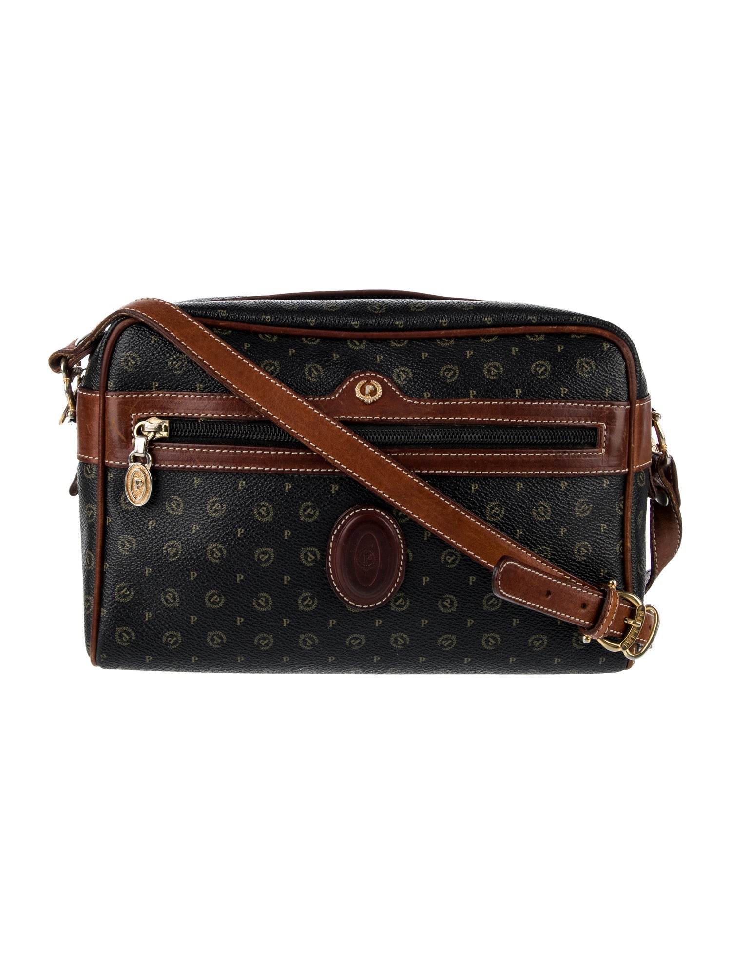 Pollini Logo Coated Canvas Crossbody Bag - Brown Crossbody Bags ...