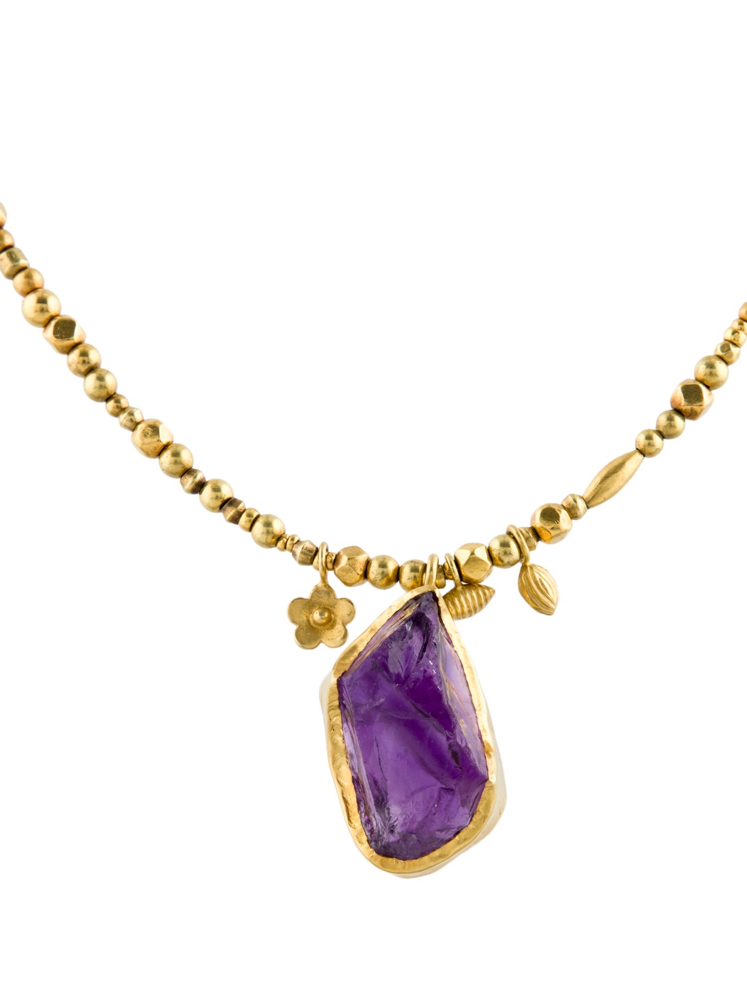 Pippa Small 18K Amethyst Pendant Necklace - 18K Yellow Gold Pendant ...