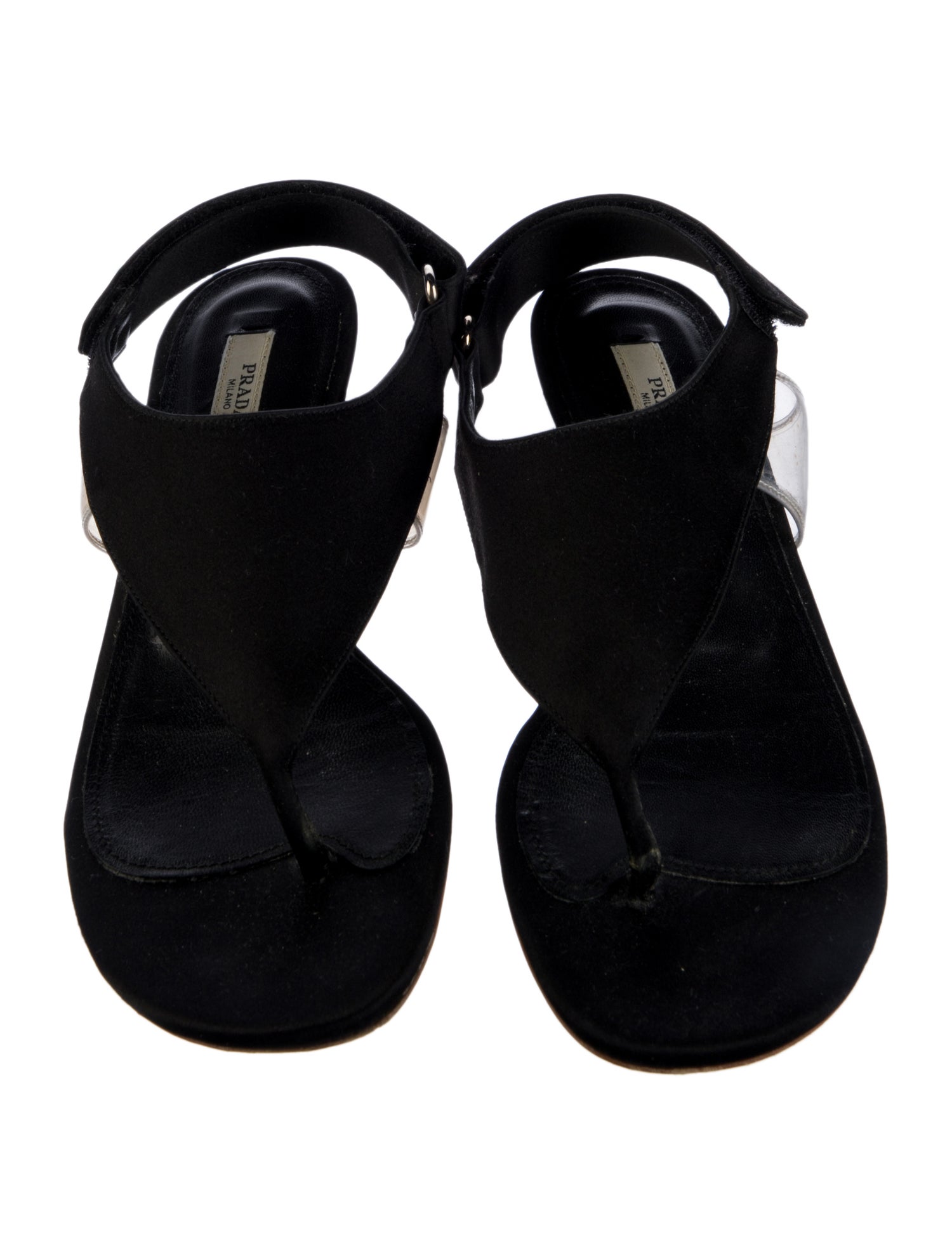 Prada Satin Slingback Sandals - Black Sandals, Shoes - PRA1003365 | The ...