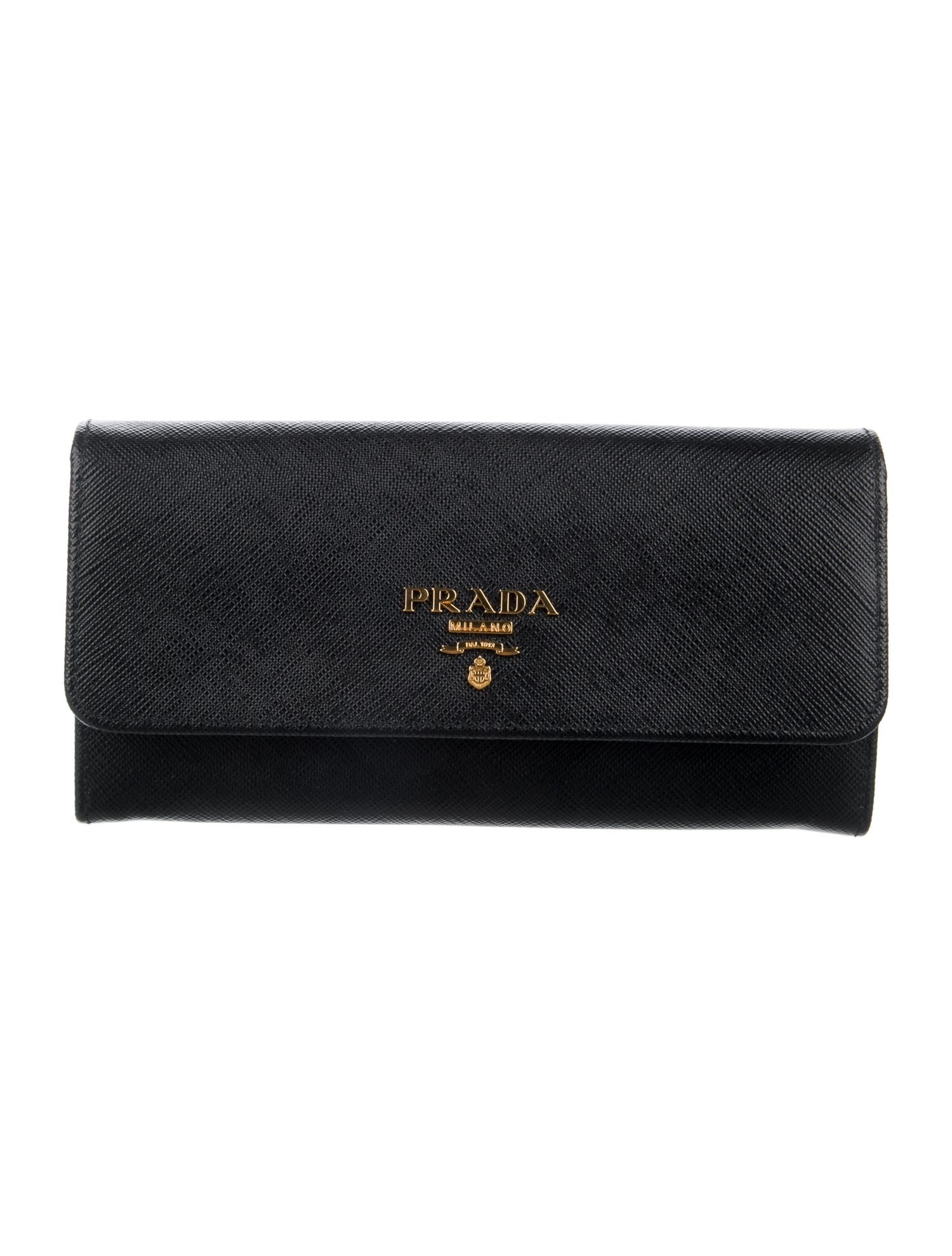 Prada Saffiano Lux Leather Continental Wallet - Black Wallets ...