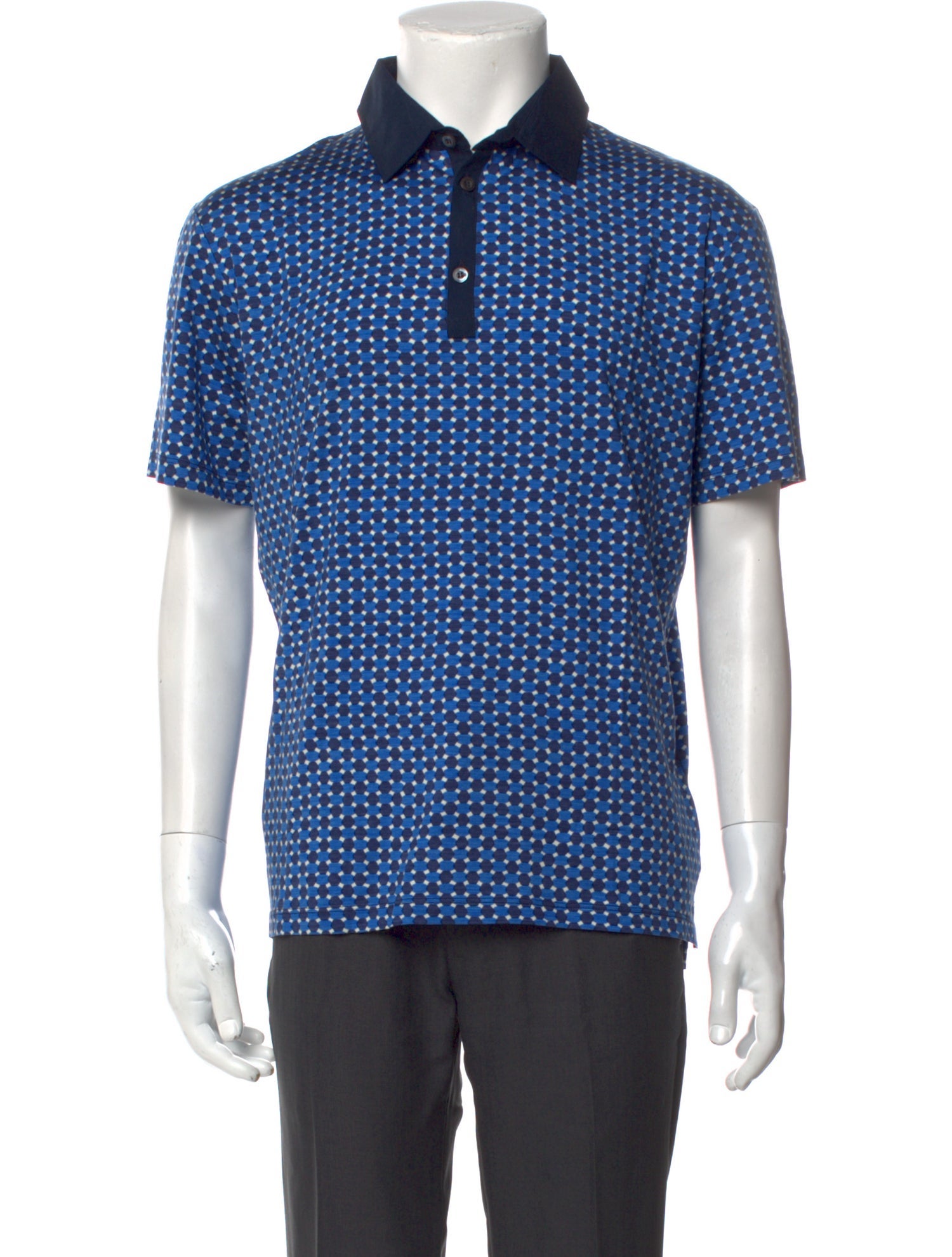 Prada 2011 Silk Polo Shirt w/ Tags - Blue Polos, Clothing - PRA1006468 ...