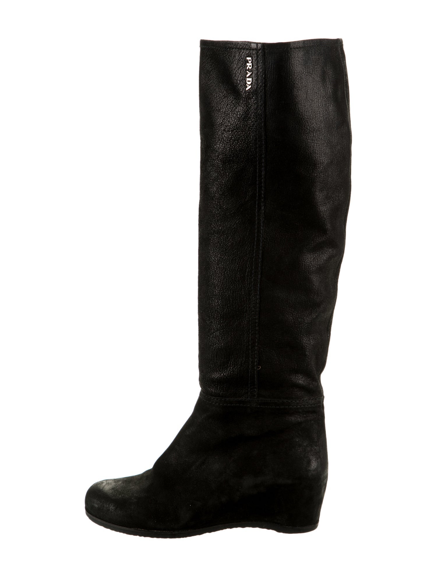 Prada Leather Riding Boots - Black Boots, Shoes - PRA1008029 | The RealReal