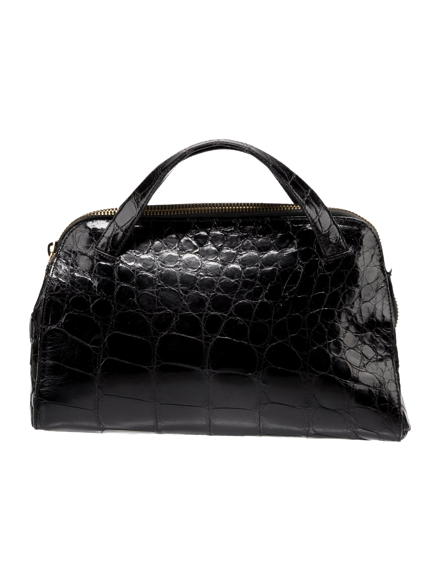 Prada Alligator Top Handle Bag - Black Handle Bags, Handbags ...