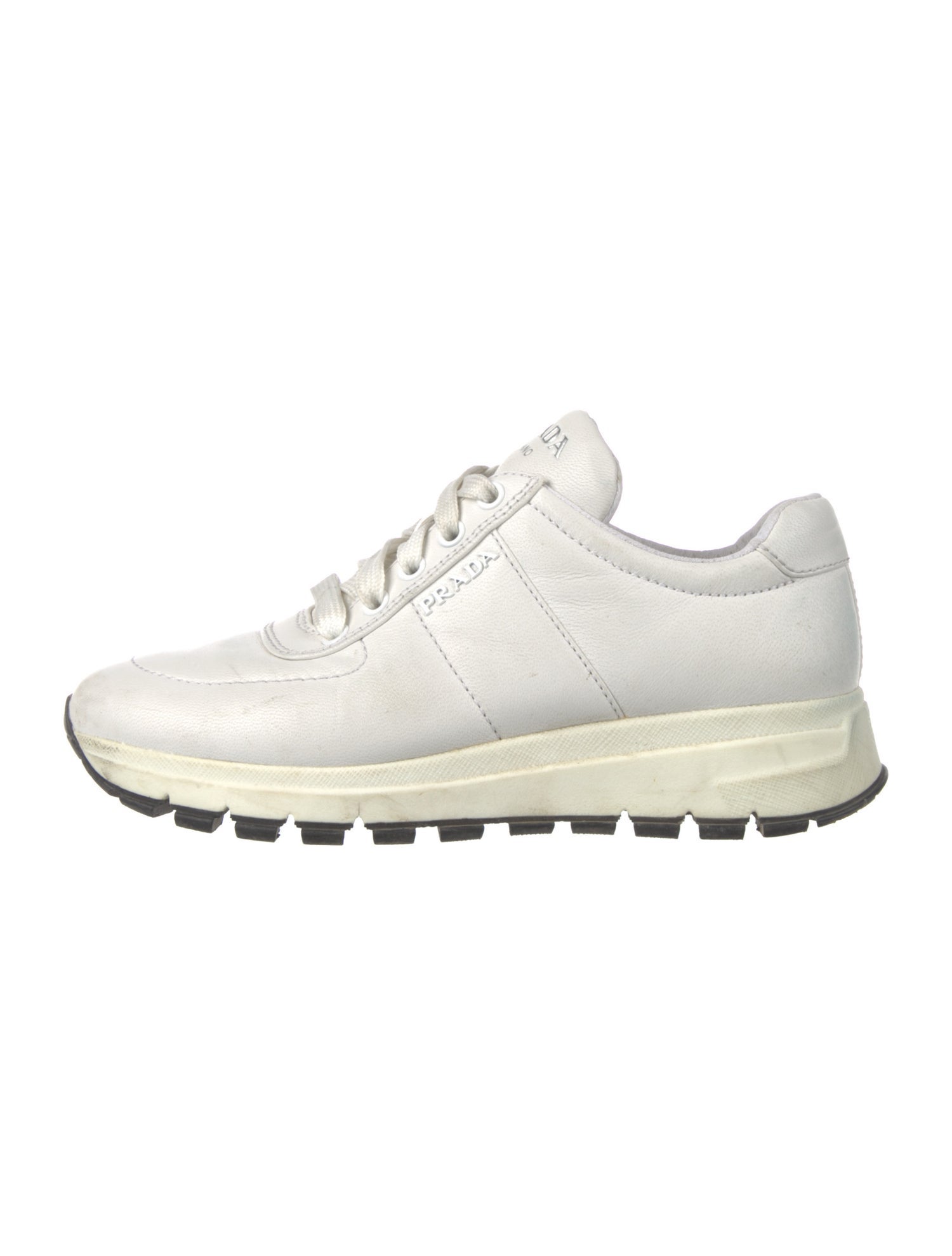 Prada Leather Sneakers - White Sneakers, Shoes - PRA1009098 | The RealReal