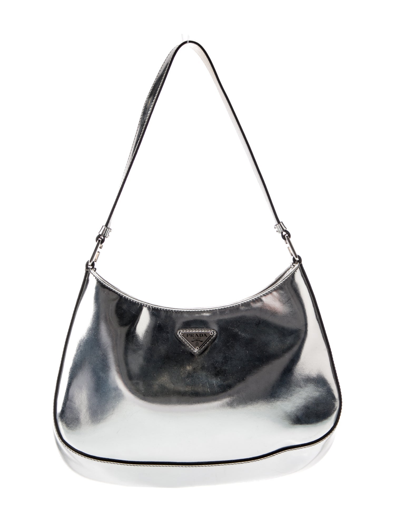 Prada Enameled Metal Triangle Cleo - Metallic Shoulder Bags, Handbags ...