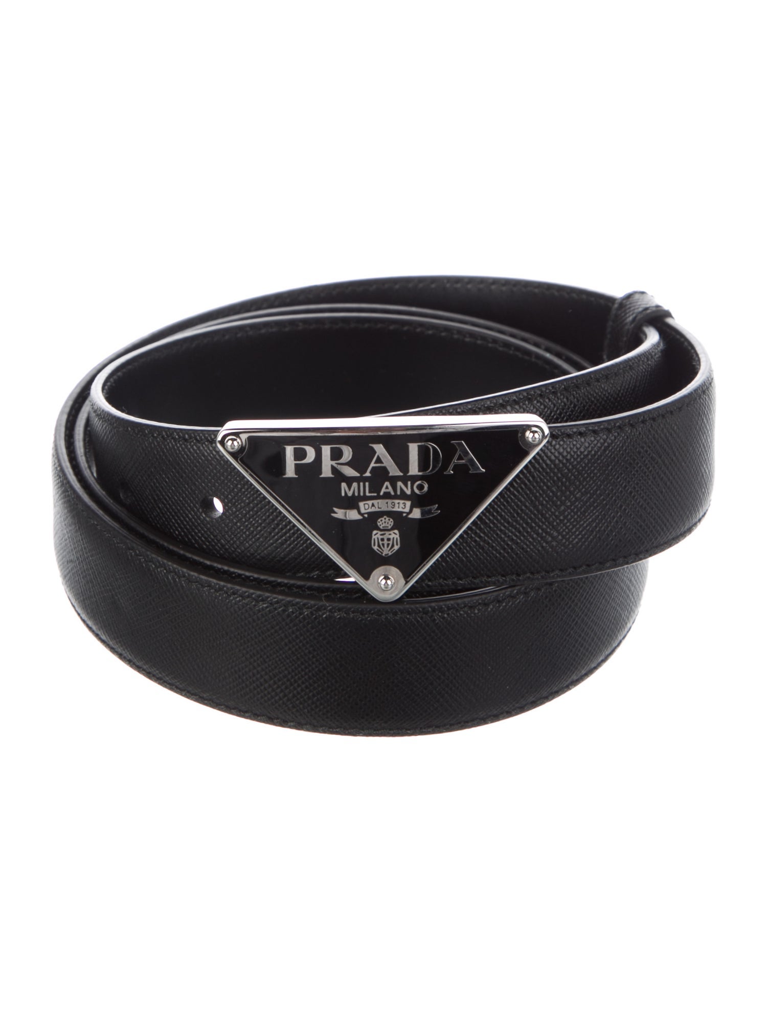 Prada Saffiano Leather Belt - Black Belts, Accessories - PRA1010449 ...
