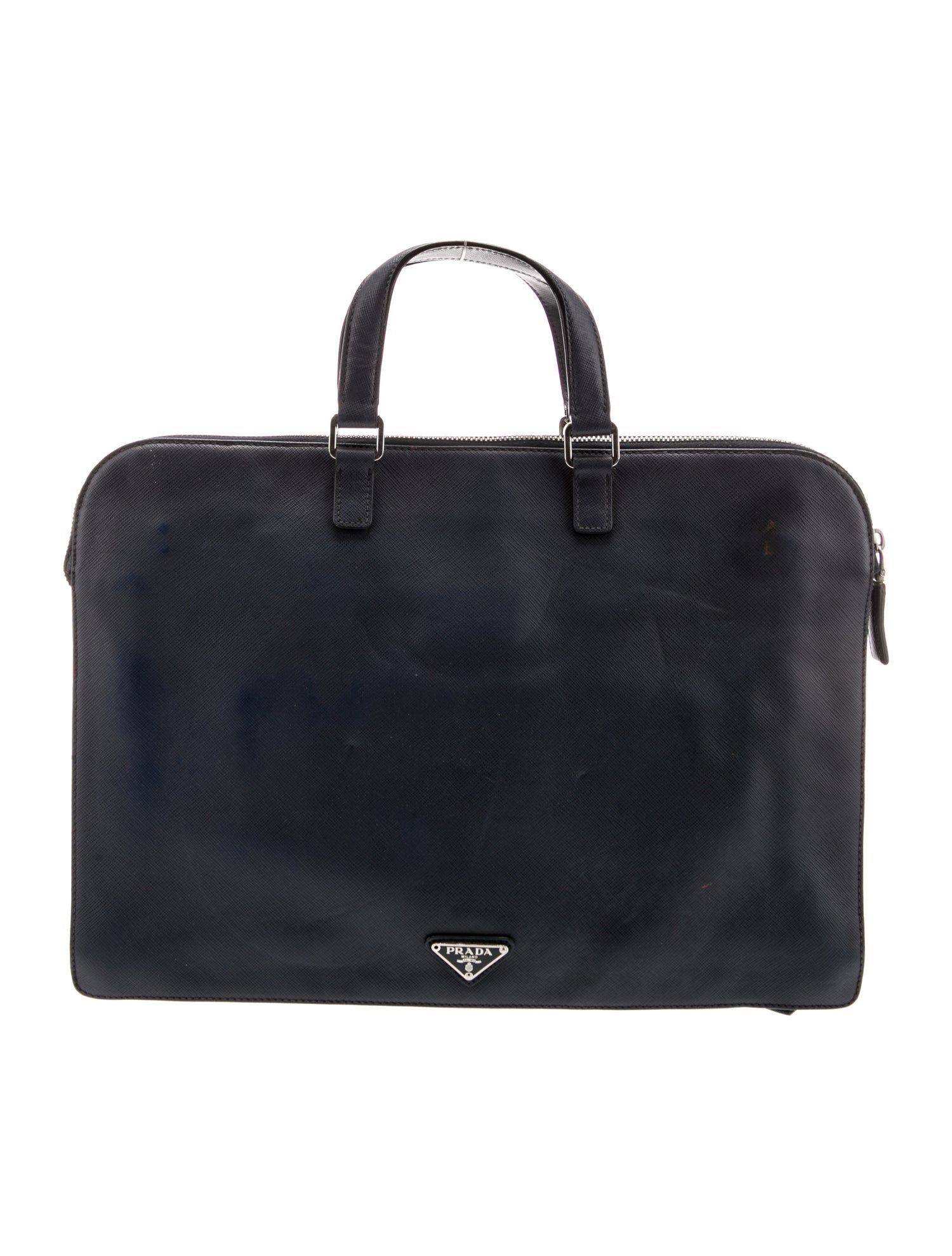 Prada Saffiano Leather Briefcase - Blue Briefcases, Bags - PRA1010942 ...