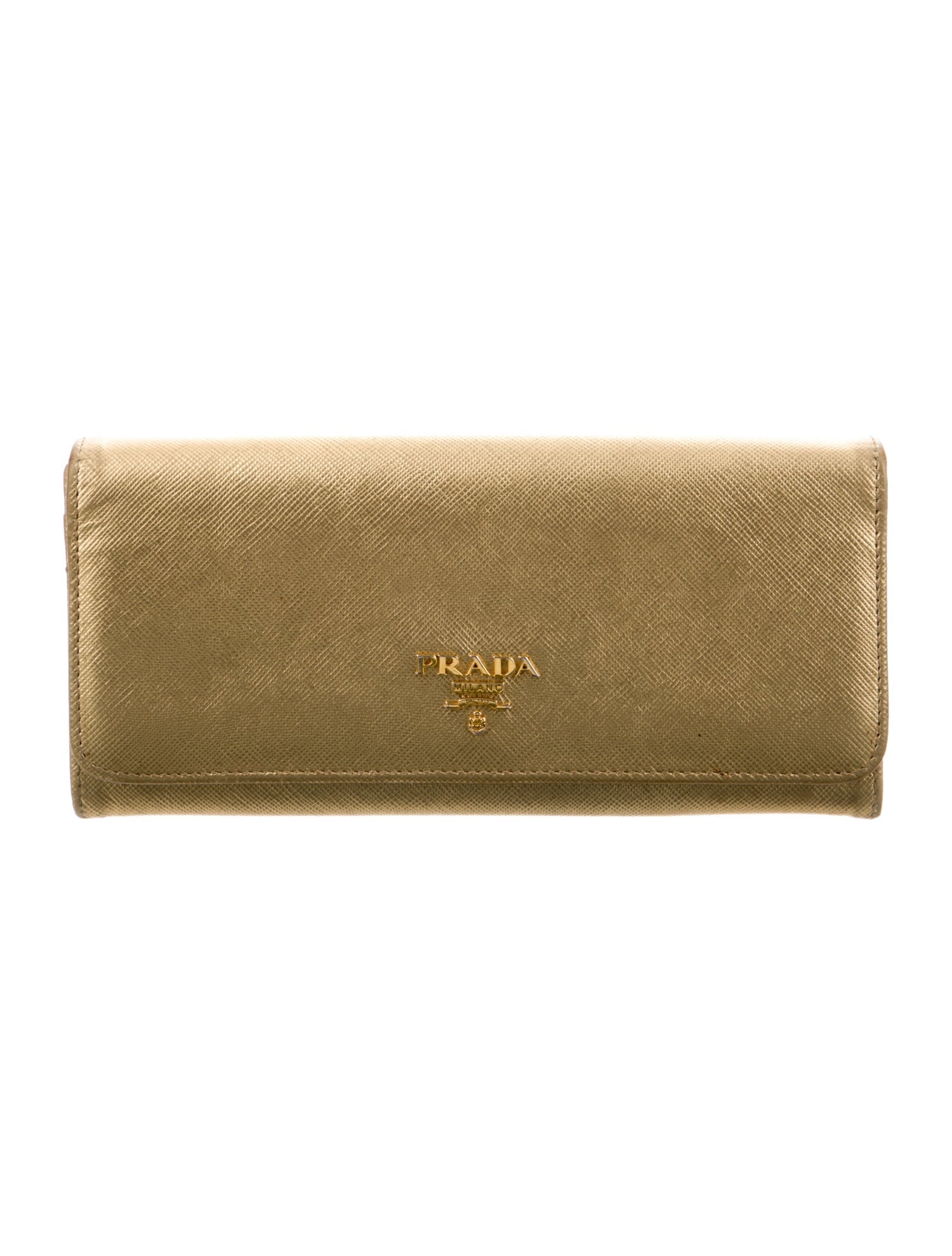 Prada Saffiano Lux Leather Continental Wallet - Gold Wallets ...