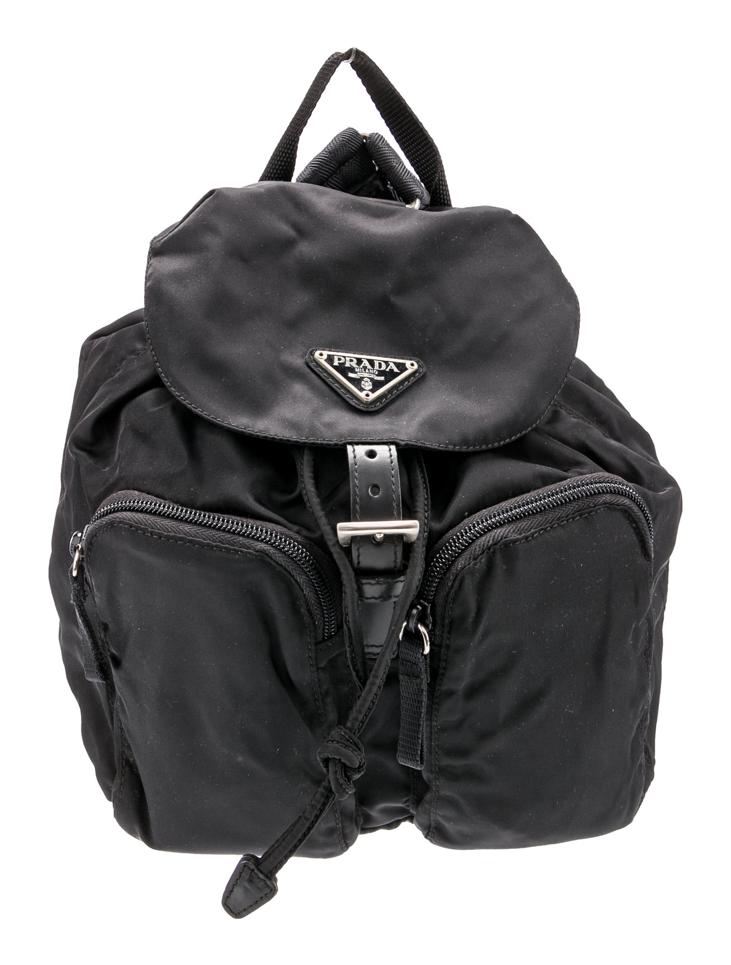 Prada Enameled Metal Triangle Backpack Vintage - Black Backpacks ...