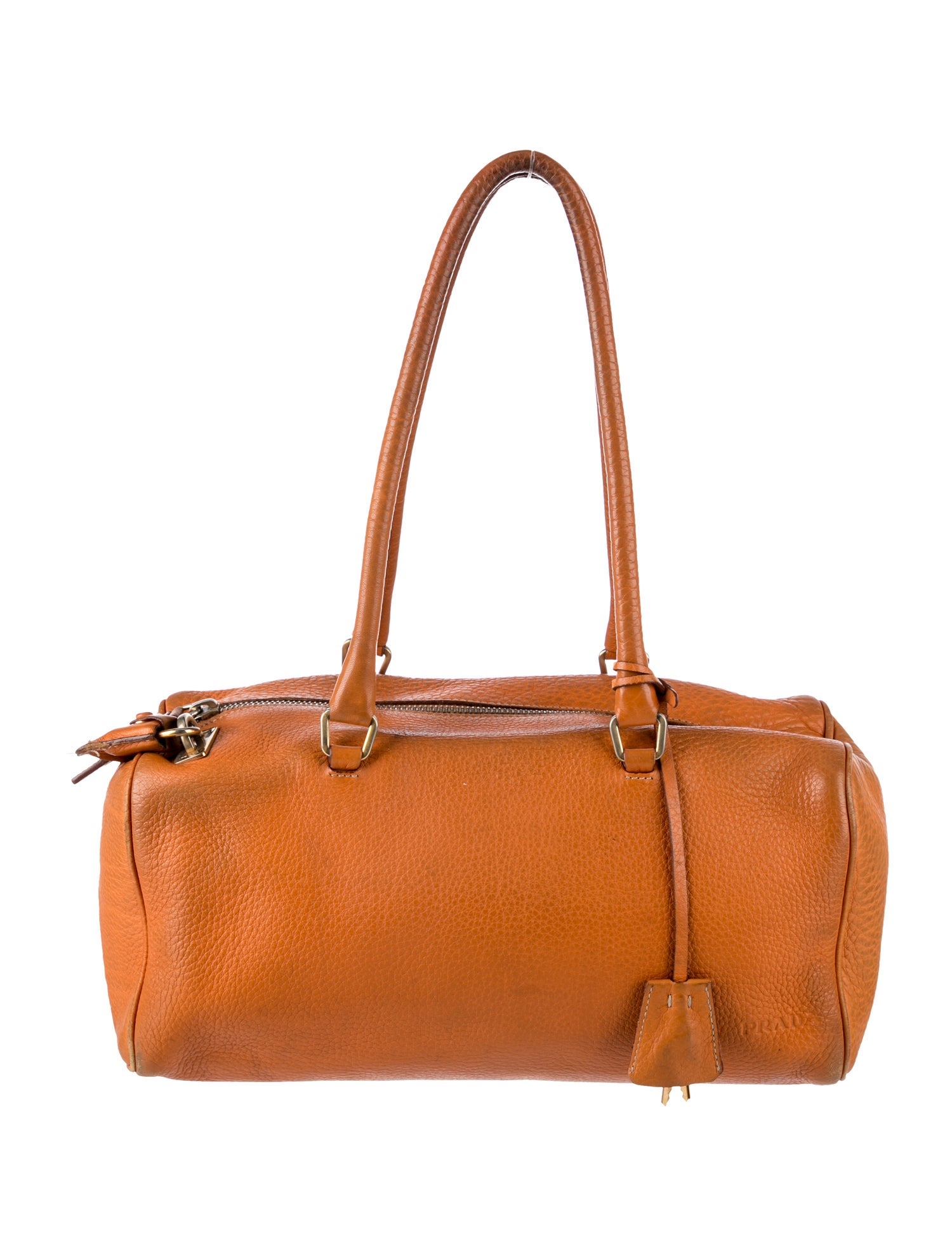 Prada Vitello Cervo Leather Shoulder Bag - Neutrals Shoulder Bags ...