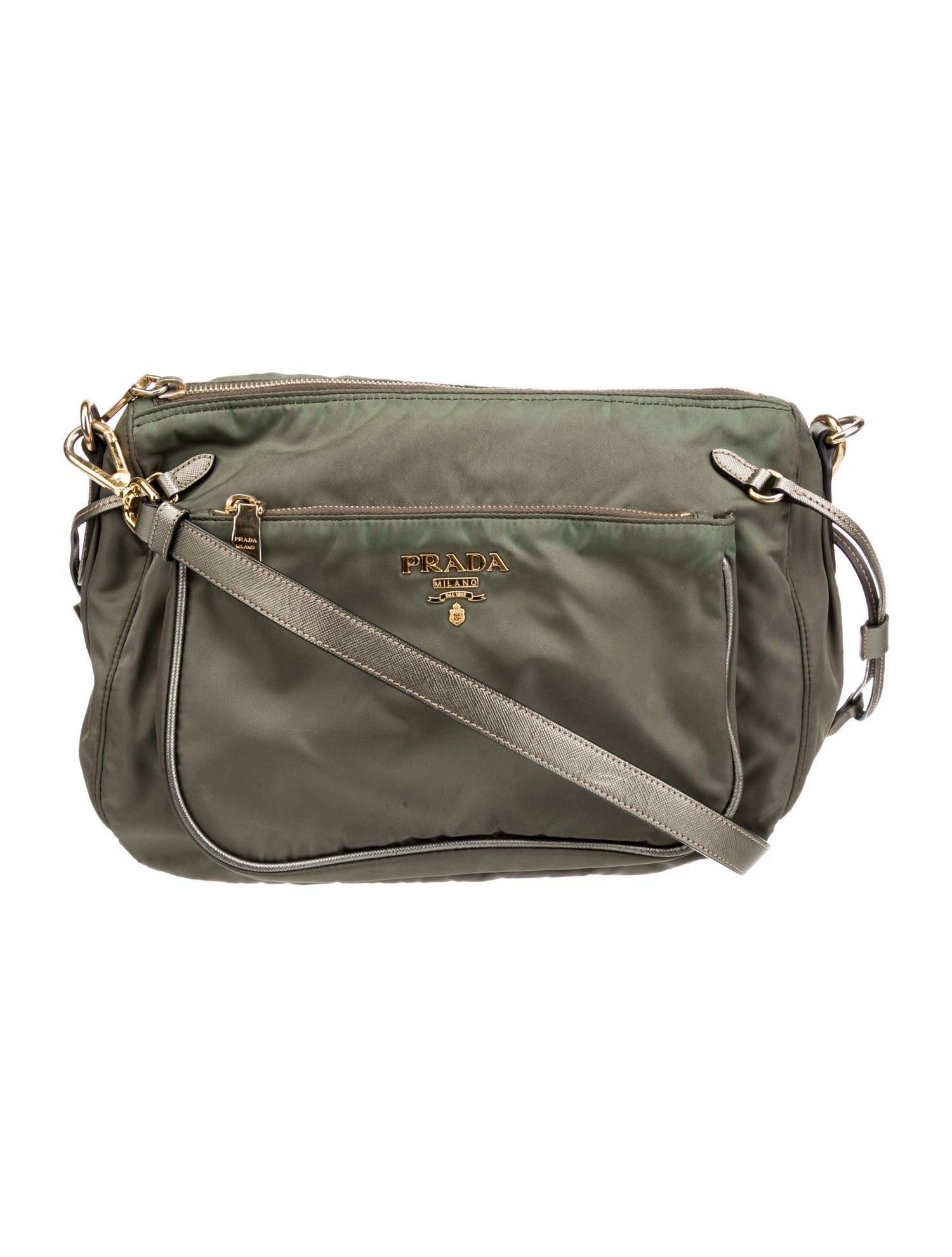 Prada Saffiano Leather Crossbody Bag - Green Crossbody Bags, Handbags ...