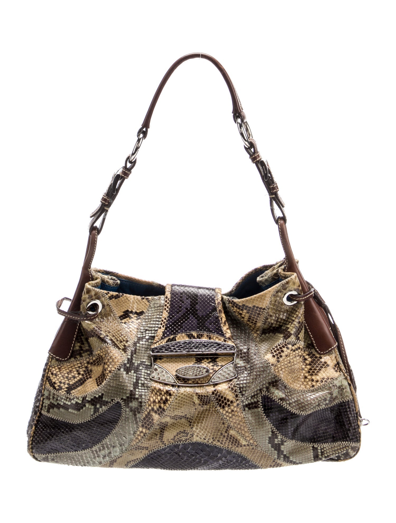 Prada Snakeskin Shoulder Bag - Neutrals Shoulder Bags, Handbags ...