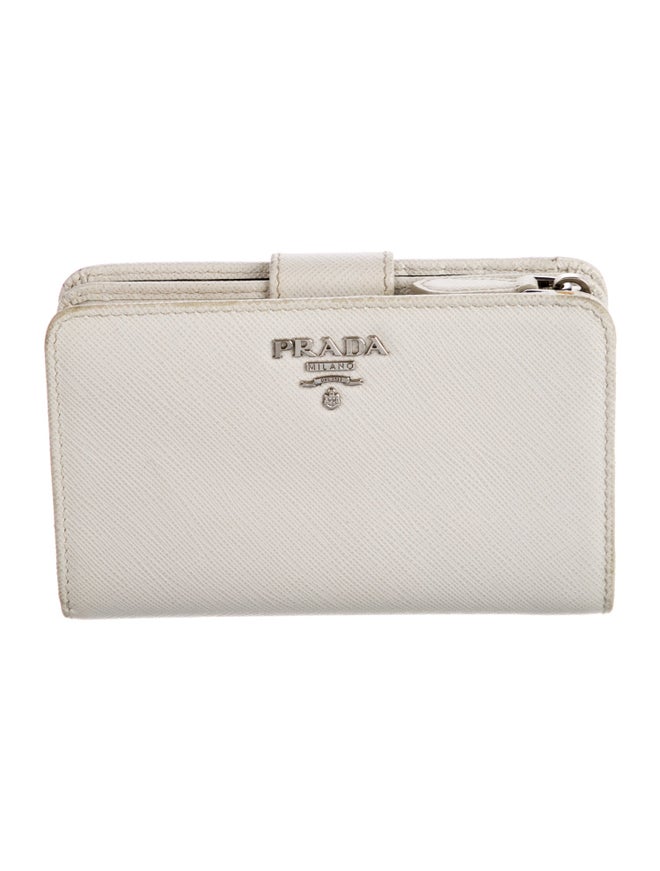 Prada Saffiano Cuir Leather Wallet - White Wallets, Accessories ...