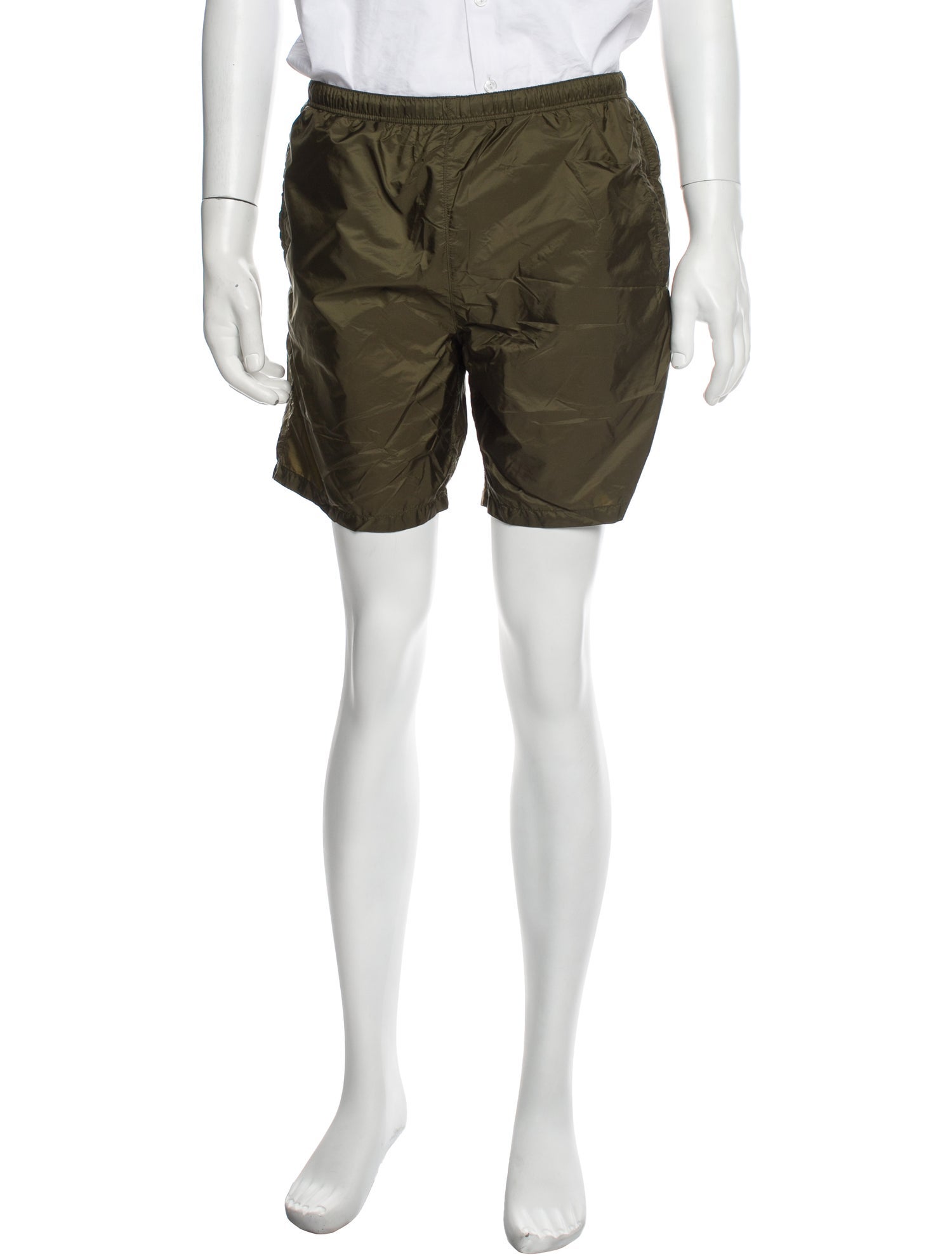 Prada 2019 Enameled Metal Triangle Swim Trunks - Green Swimwear ...