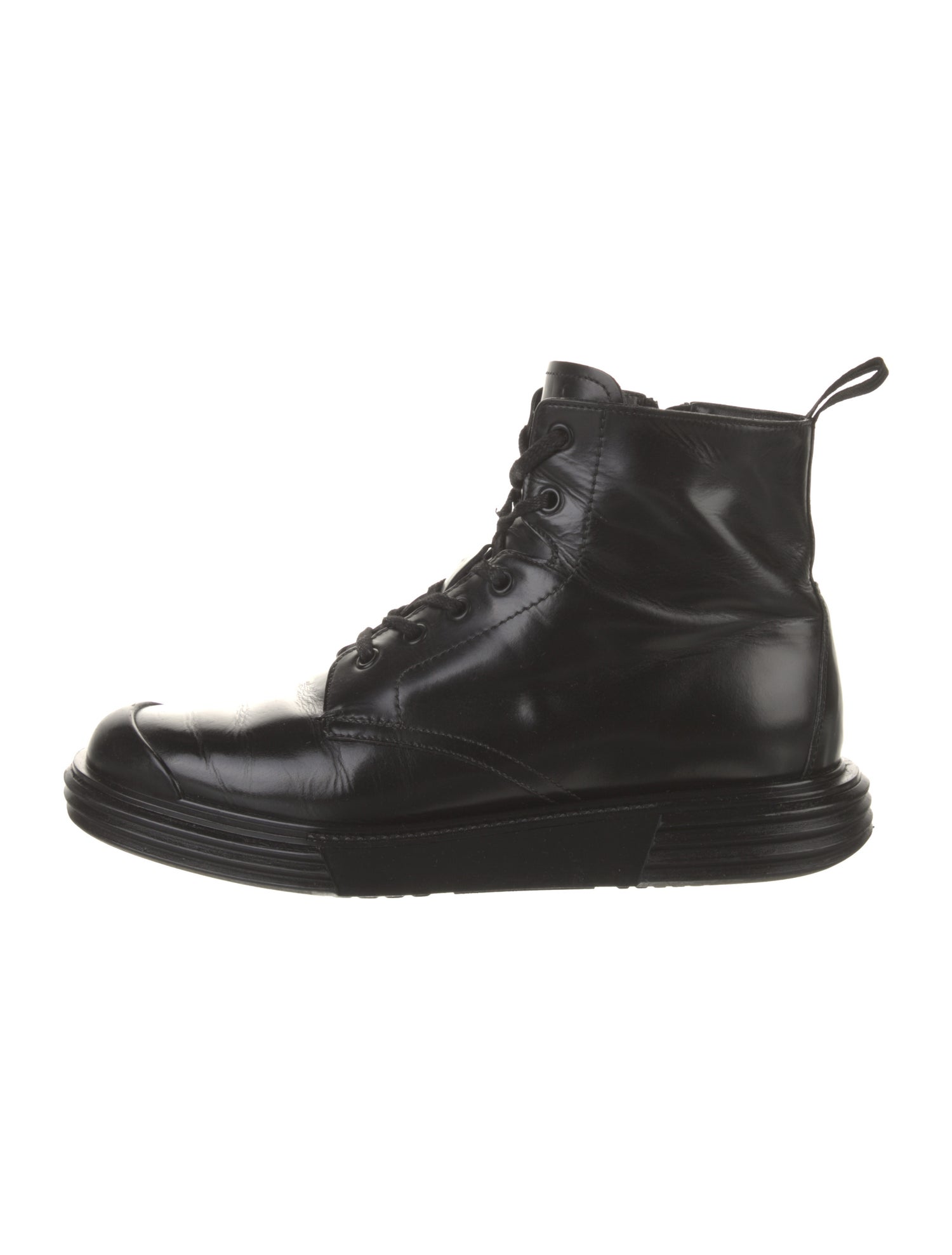 Prada Patent Leather Combat Boots - Black Boots, Shoes - PRA1021708 ...