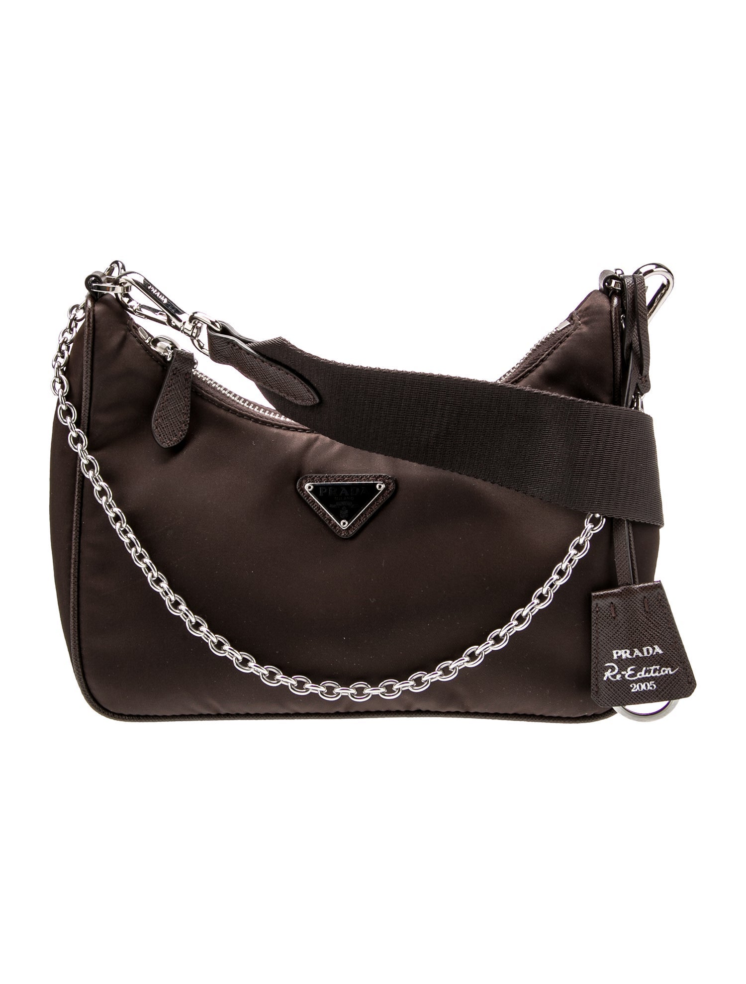Prada Tessuto Re-Edition 2005 - Brown Shoulder Bags, Handbags ...