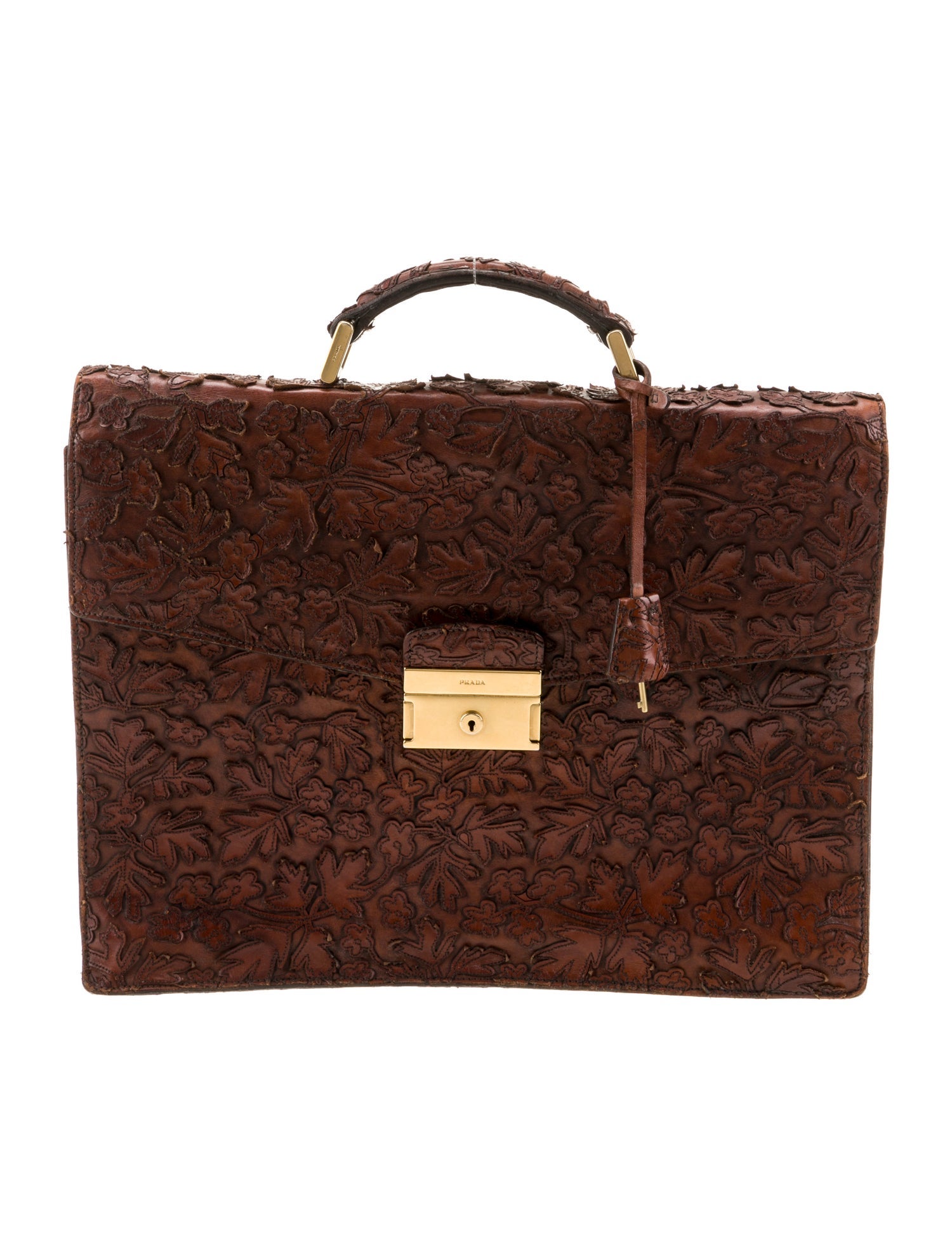 Prada Soft Calf Leather Briefcase Vintage - Brown Briefcases, Bags ...