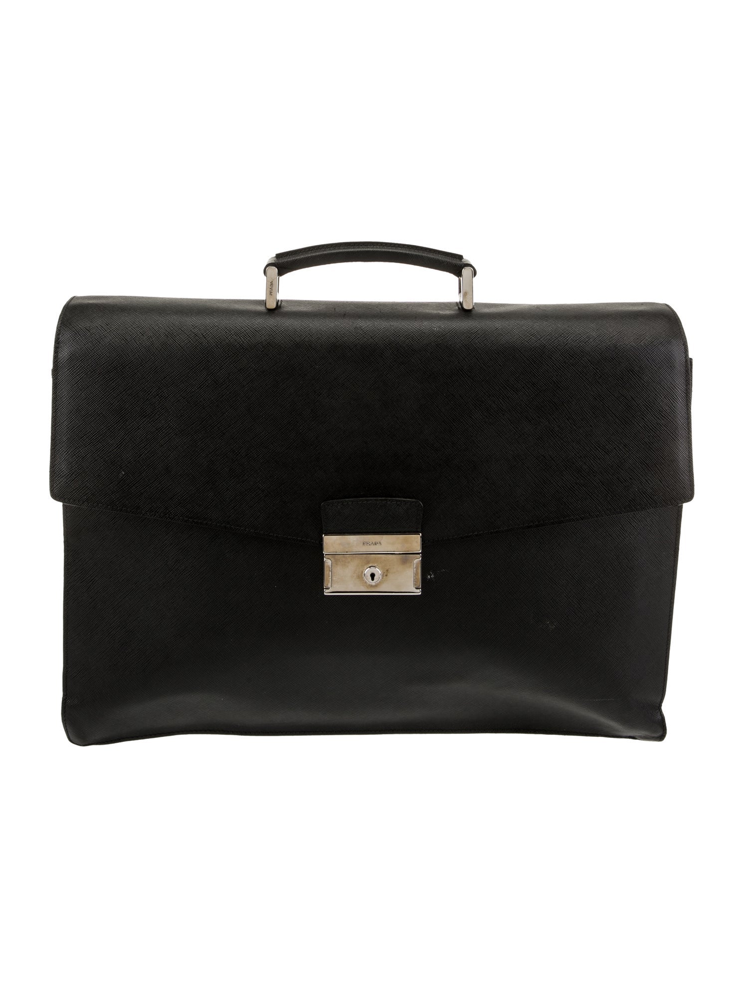 Prada Saffiano Lux Leather Briefcase - Black Briefcases, Bags ...