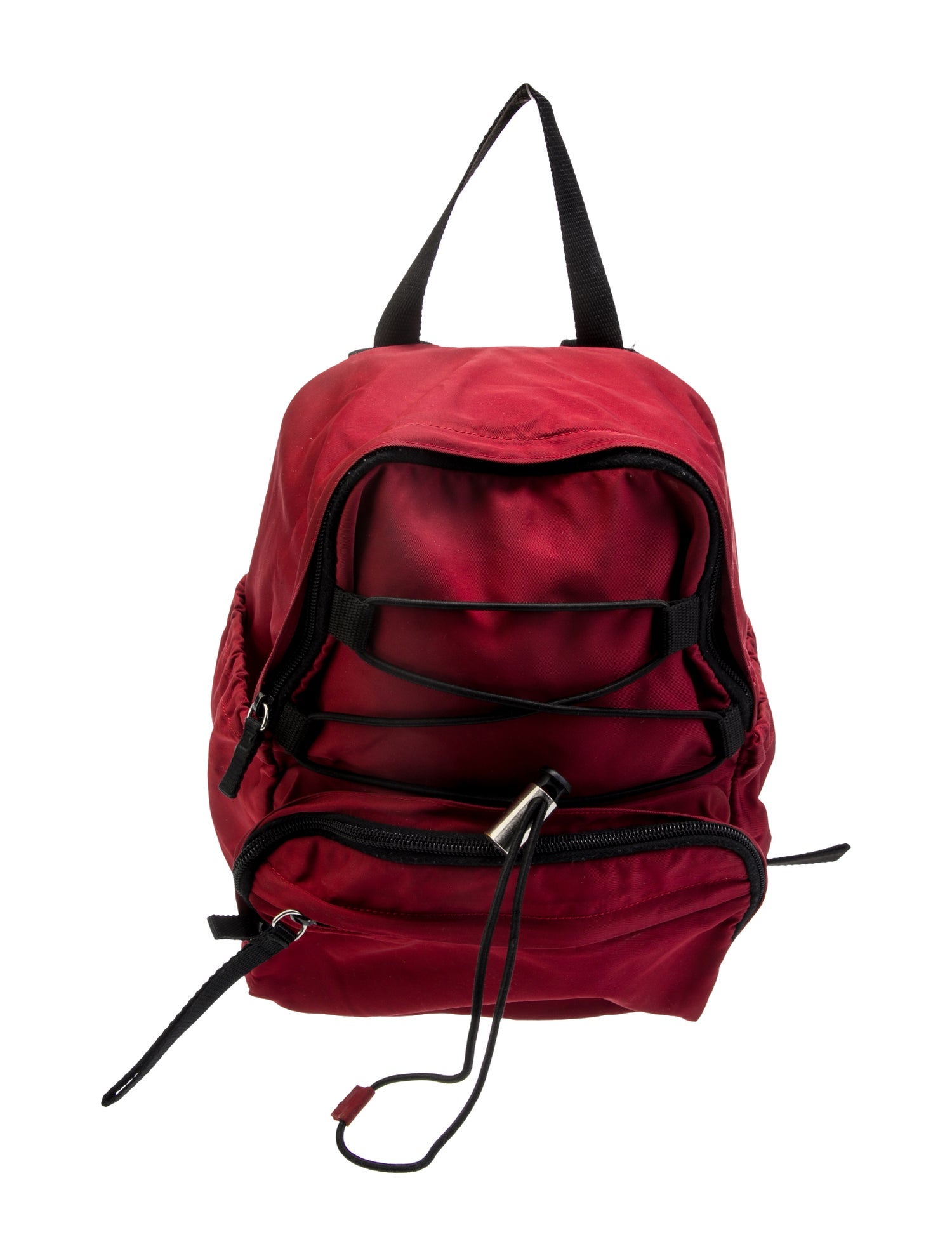 Prada Enameled Metal Triangle Backpack Vintage - Red Backpacks ...