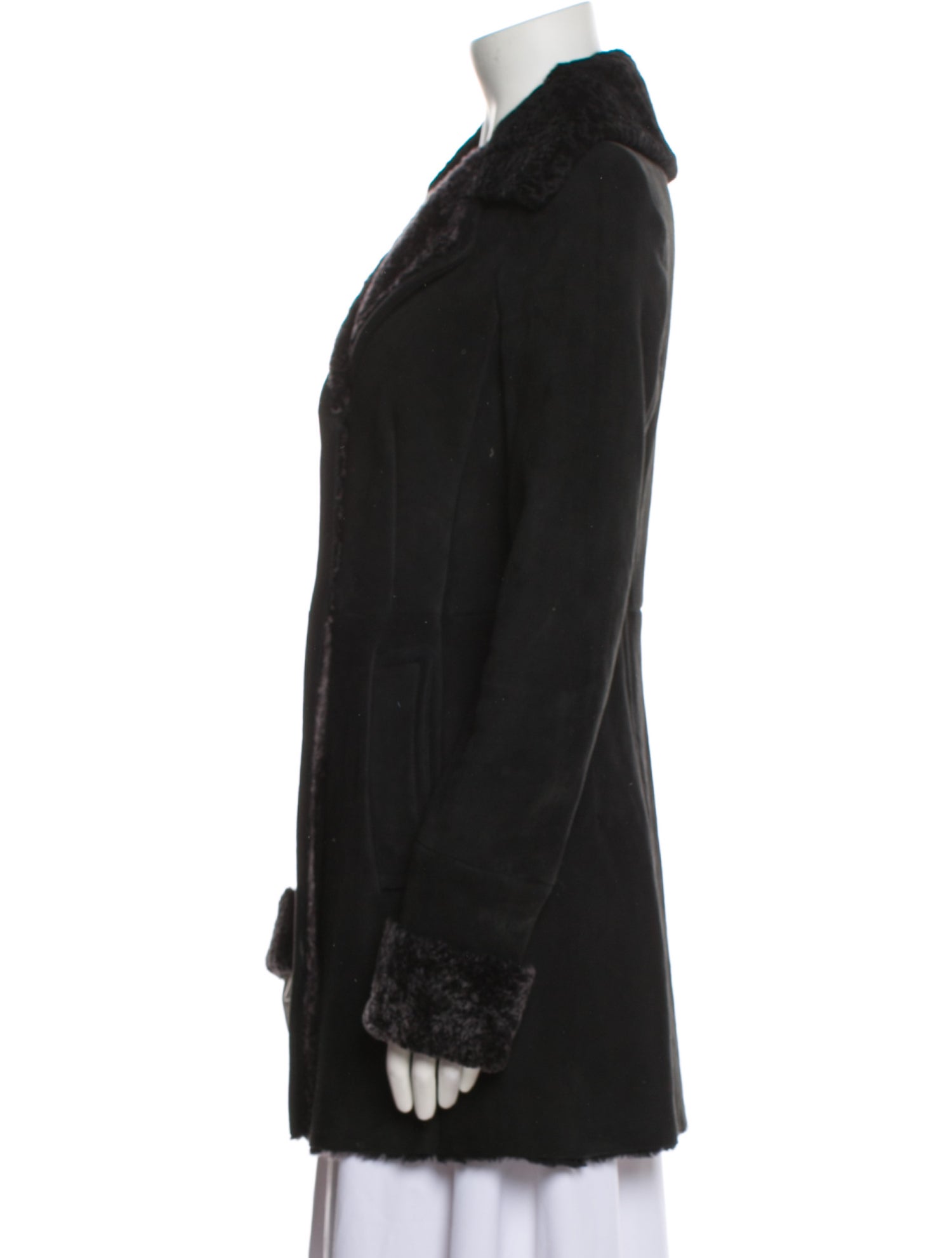 Prada 2012 Shearling Fur Coat - Black Coats, Clothing - PRA1031378 | The RealReal