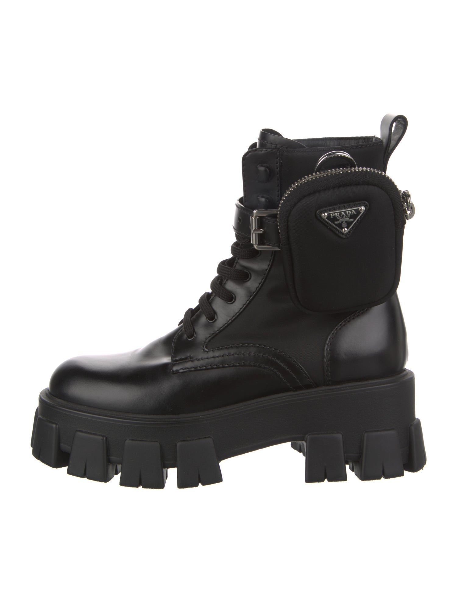 Prada Leather Combat Boots - Black Boots, Shoes - PRA1033742 | The RealReal