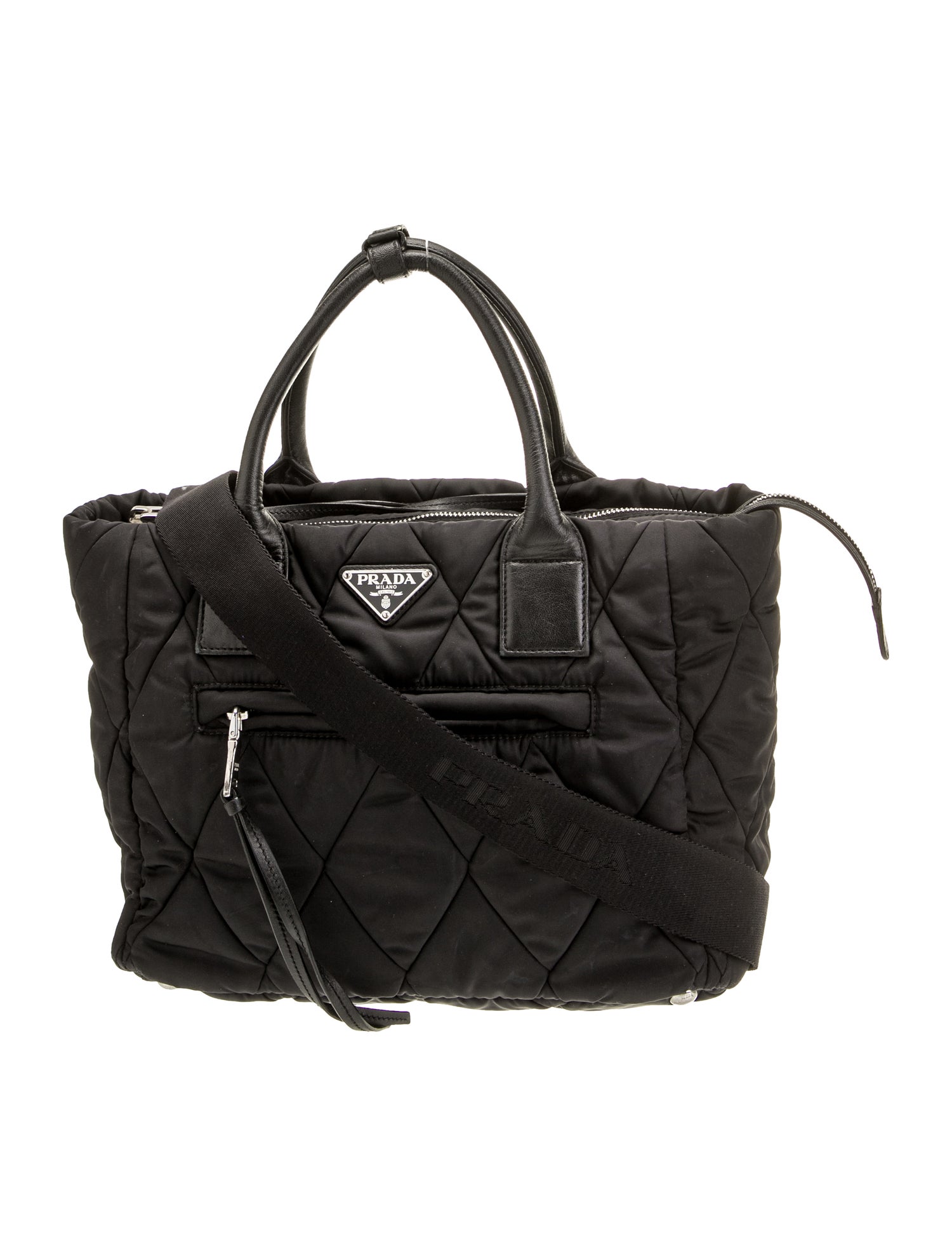 Prada Quilted Top Handle Bag Large - Black Handle Bags, Handbags ...