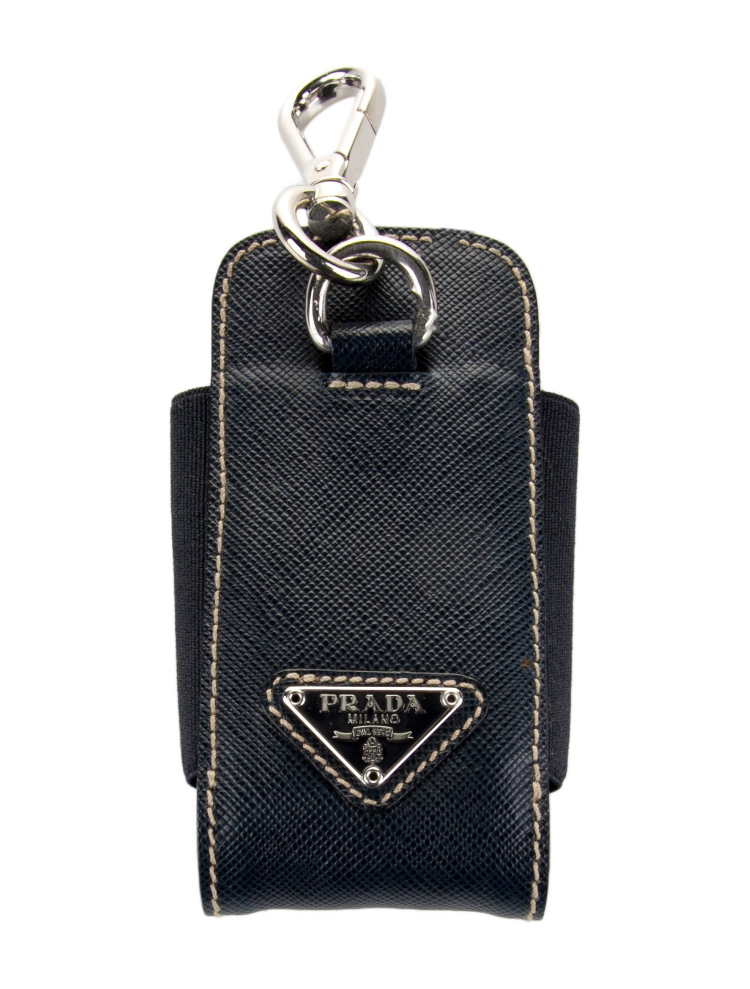 Prada Saffiano Phone Holder Keychain - Blue Keychains, Accessories ...