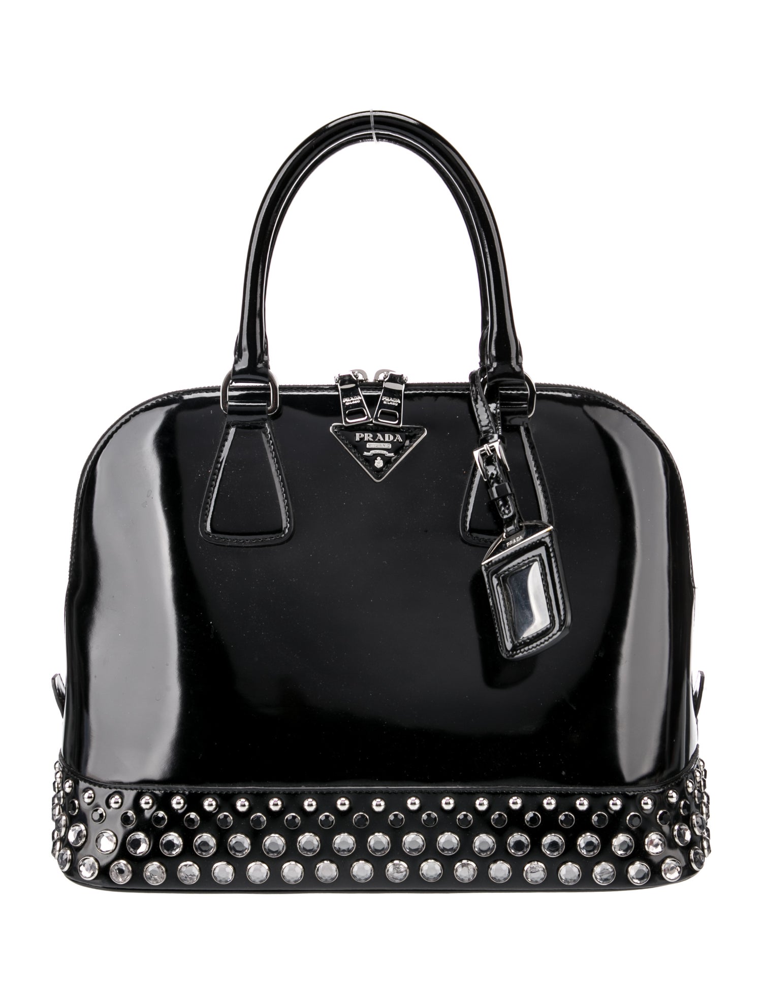 Prada Spazzolato Leather Promenade - Black Handle Bags, Handbags ...