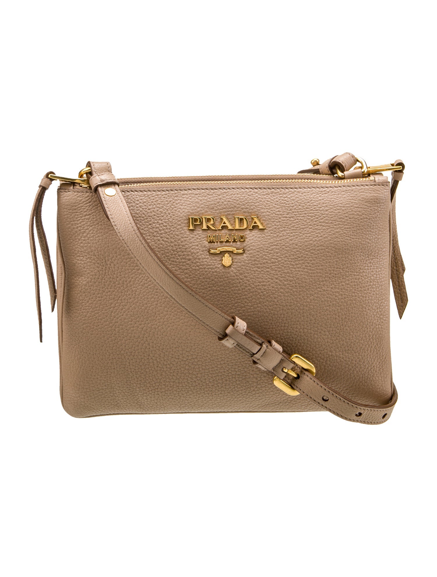 Prada Vitello Daino Leather Bandoliera w/ Tags - Neutrals Crossbody ...