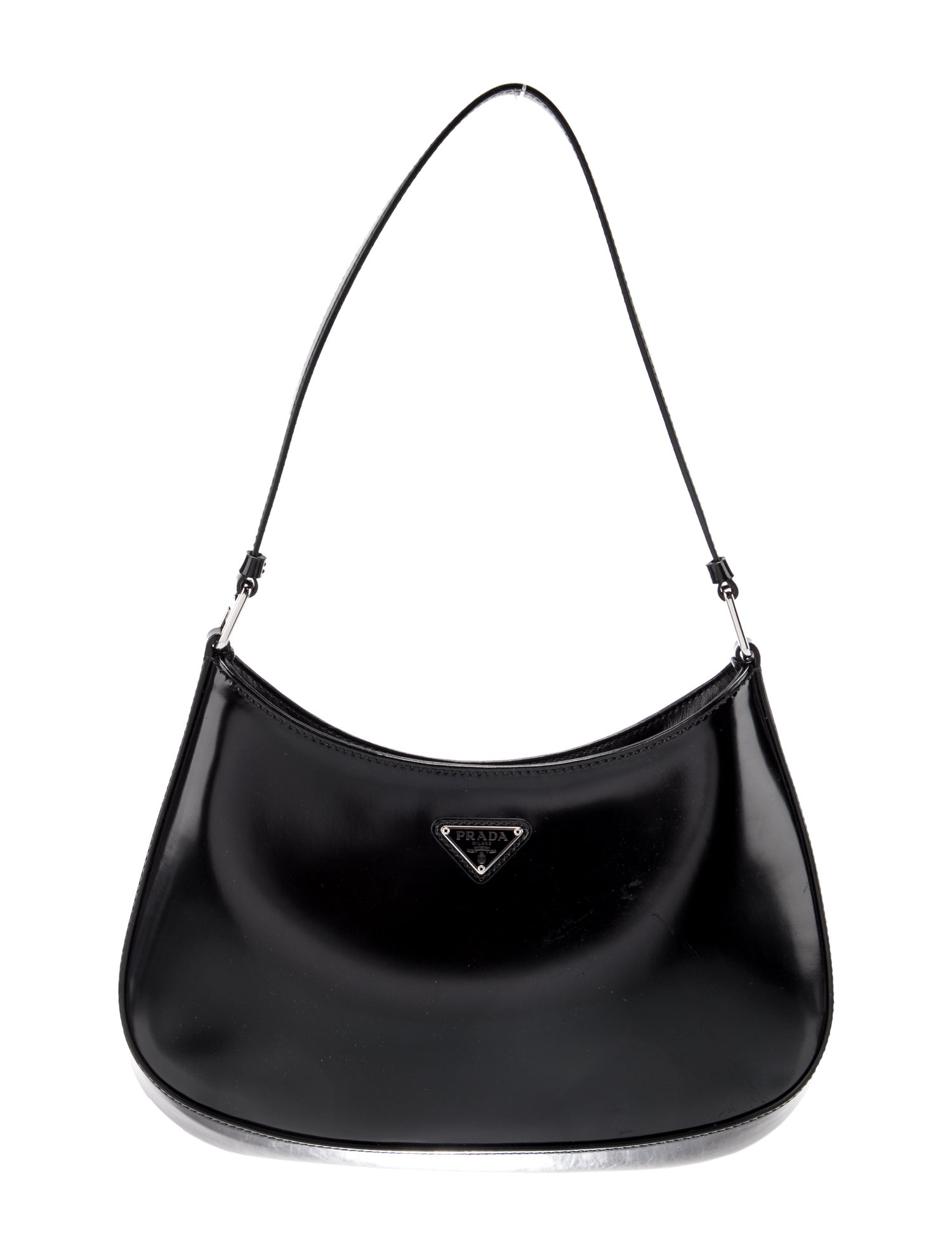 Prada Spazzolato Leather Cleo - Black Shoulder Bags, Handbags ...