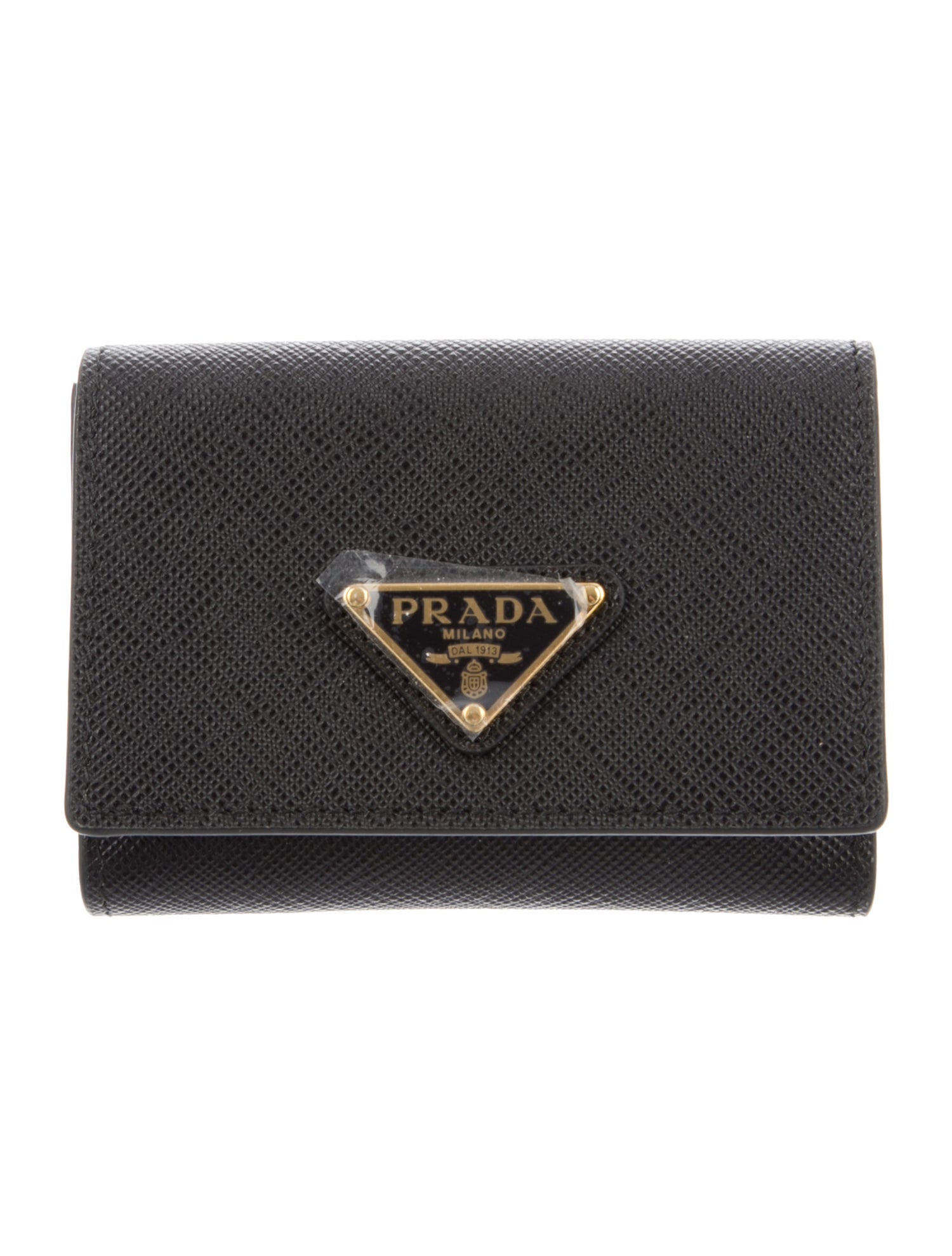 Prada Saffiano Lux Leather Compact Wallet - Black Wallets, Accessories ...