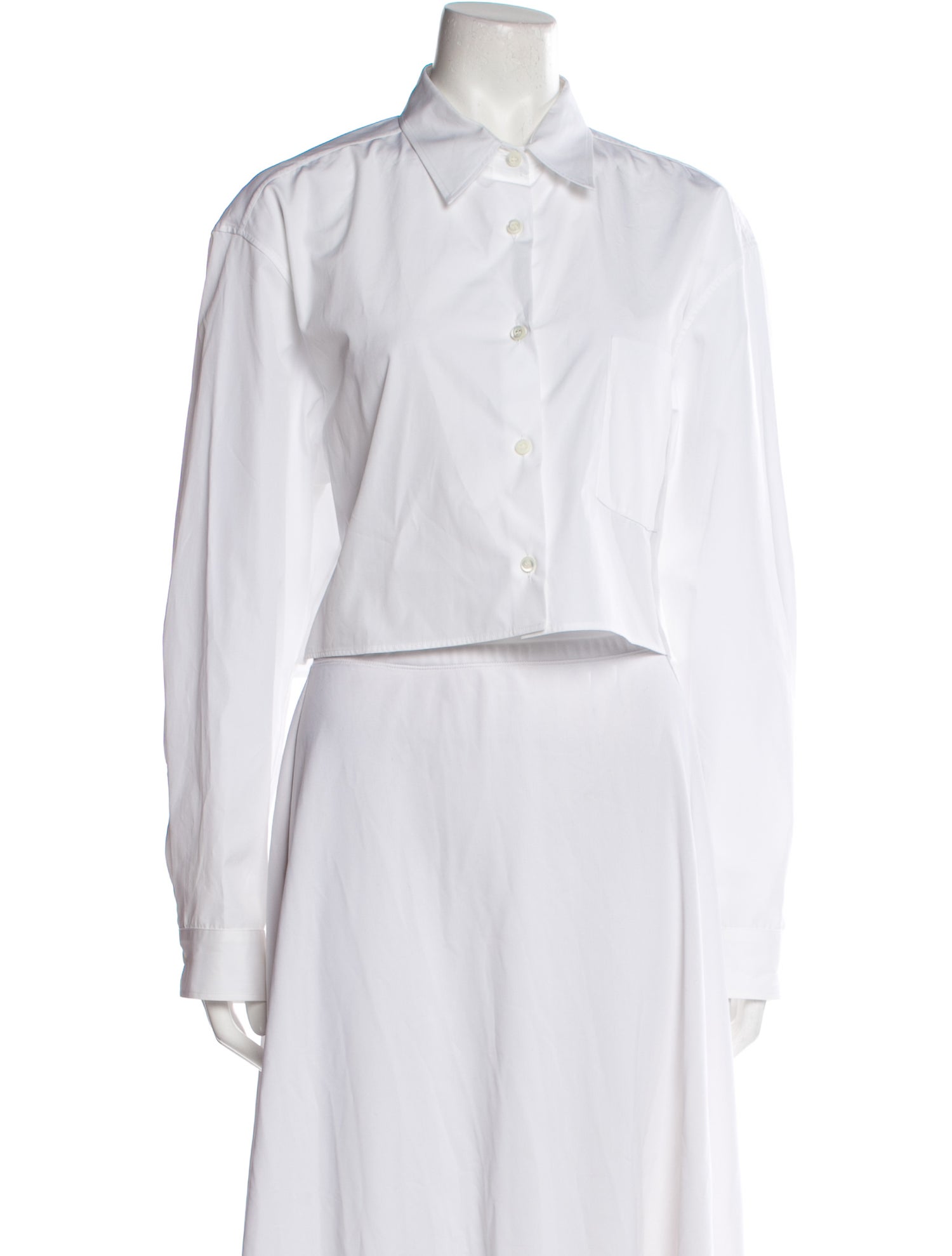 Prada 2022 Long Sleeve Button-Up Top - White Tops, Clothing ...