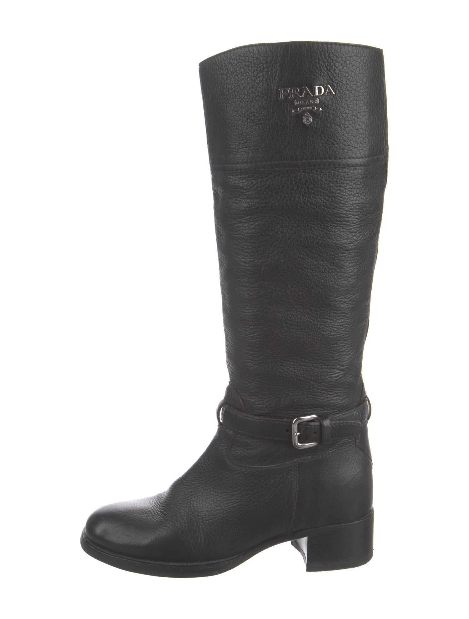 Prada Leather Riding Boots - Black Boots, Shoes - PRA1044839 | The RealReal