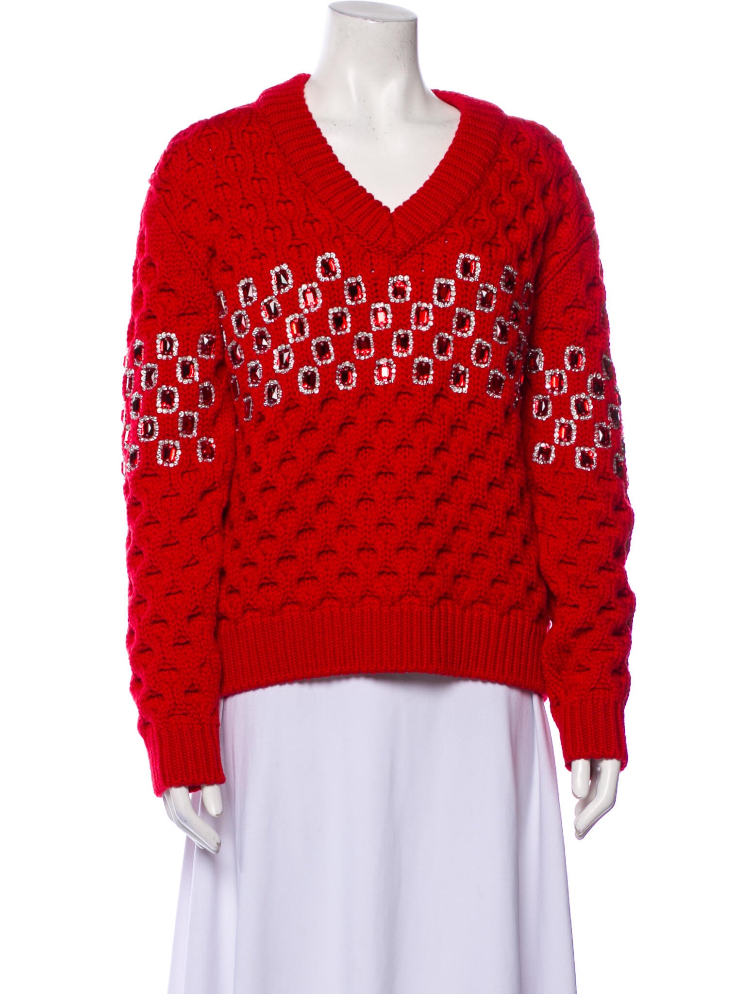 Prada 2019 Virgin Wool Sweater - Red Knitwear, Clothing - PRA1045396 ...