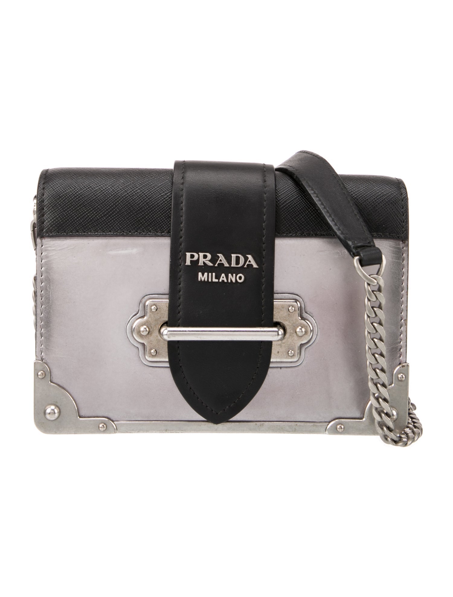 Prada Leather Cahier Bag - Metallic Crossbody Bags, Handbags ...