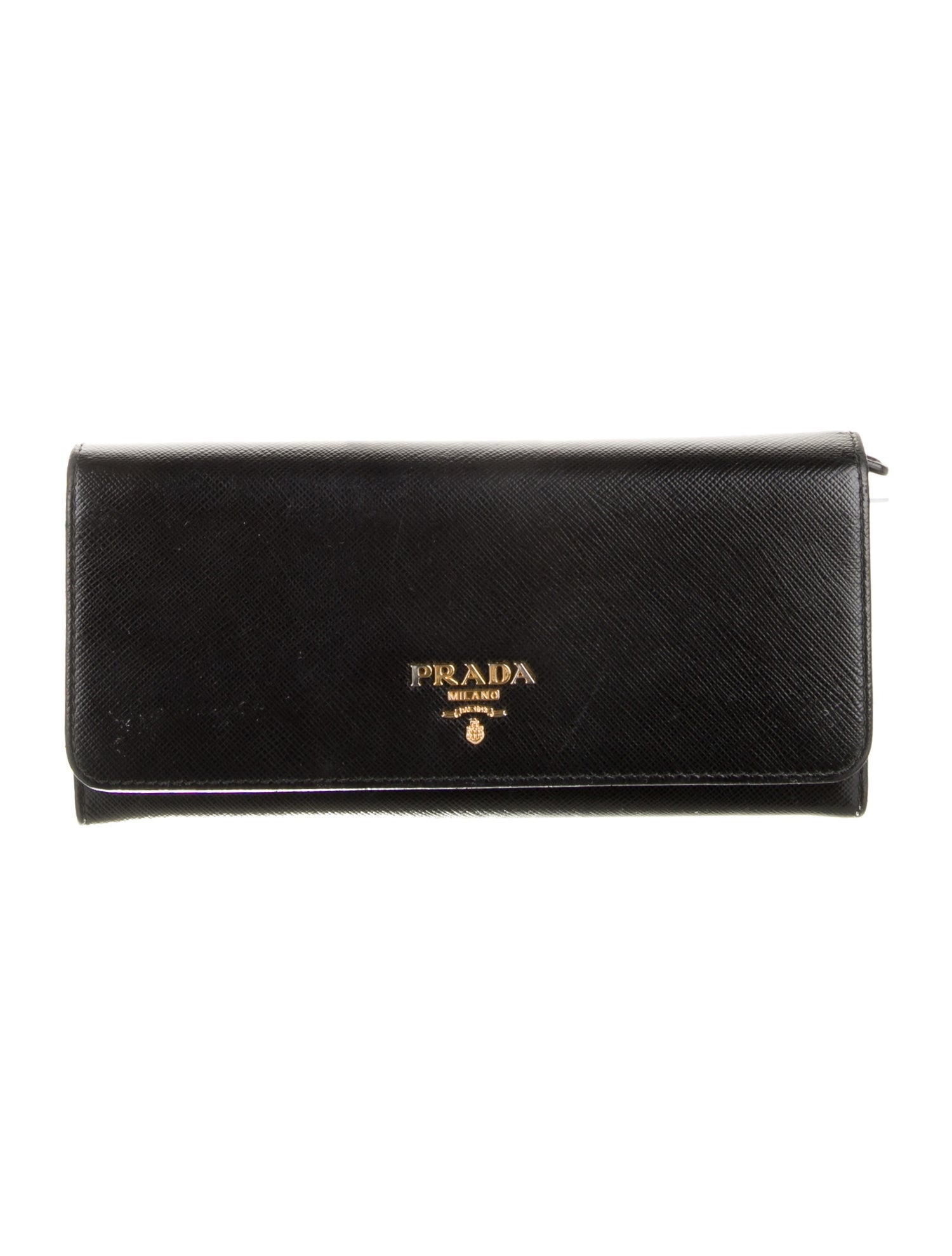 Prada Saffiano Lux Leather Continental Wallet - Black Wallets ...