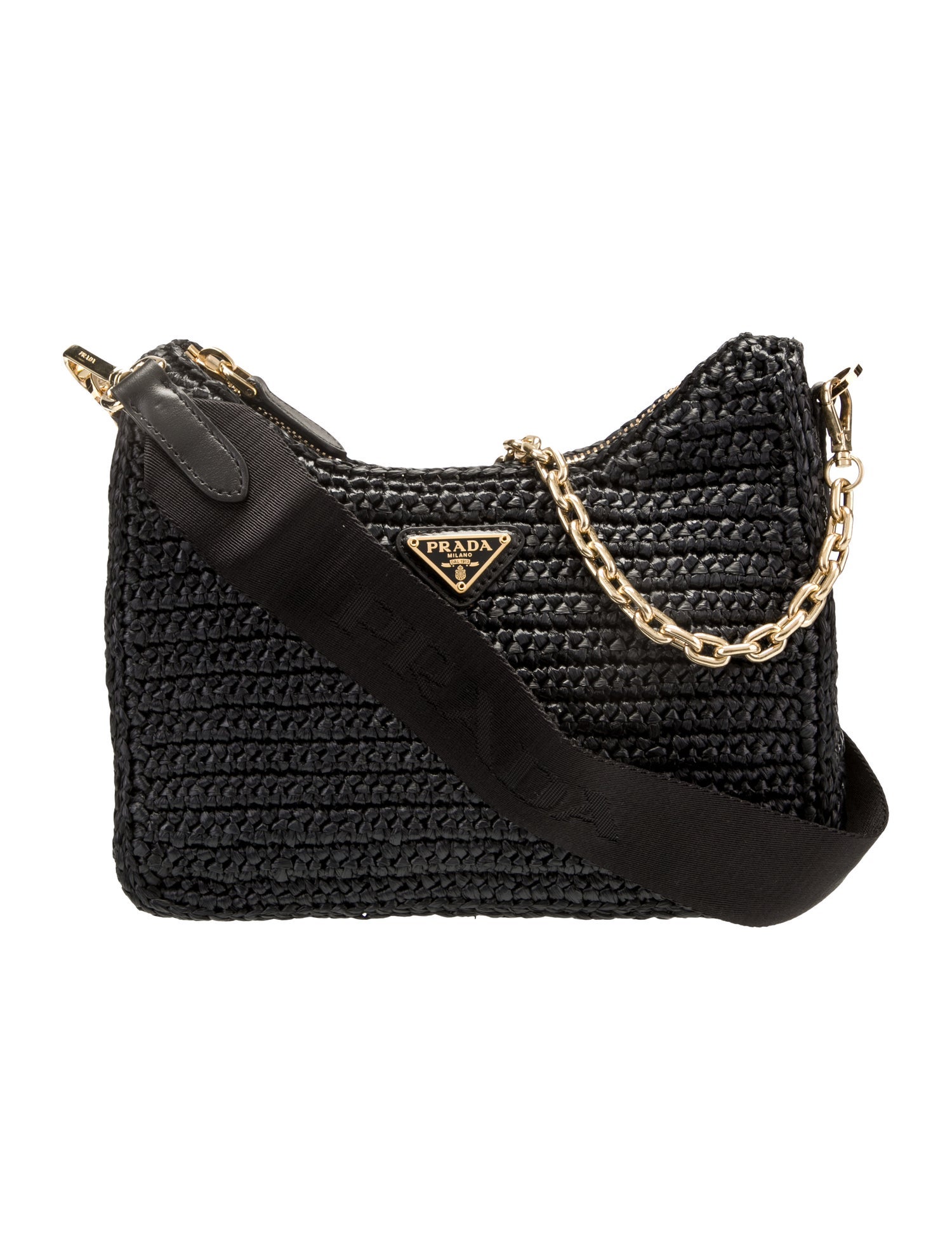 Prada Raffia Grass Re-Edition 2005 - Black Crossbody Bags, Handbags ...