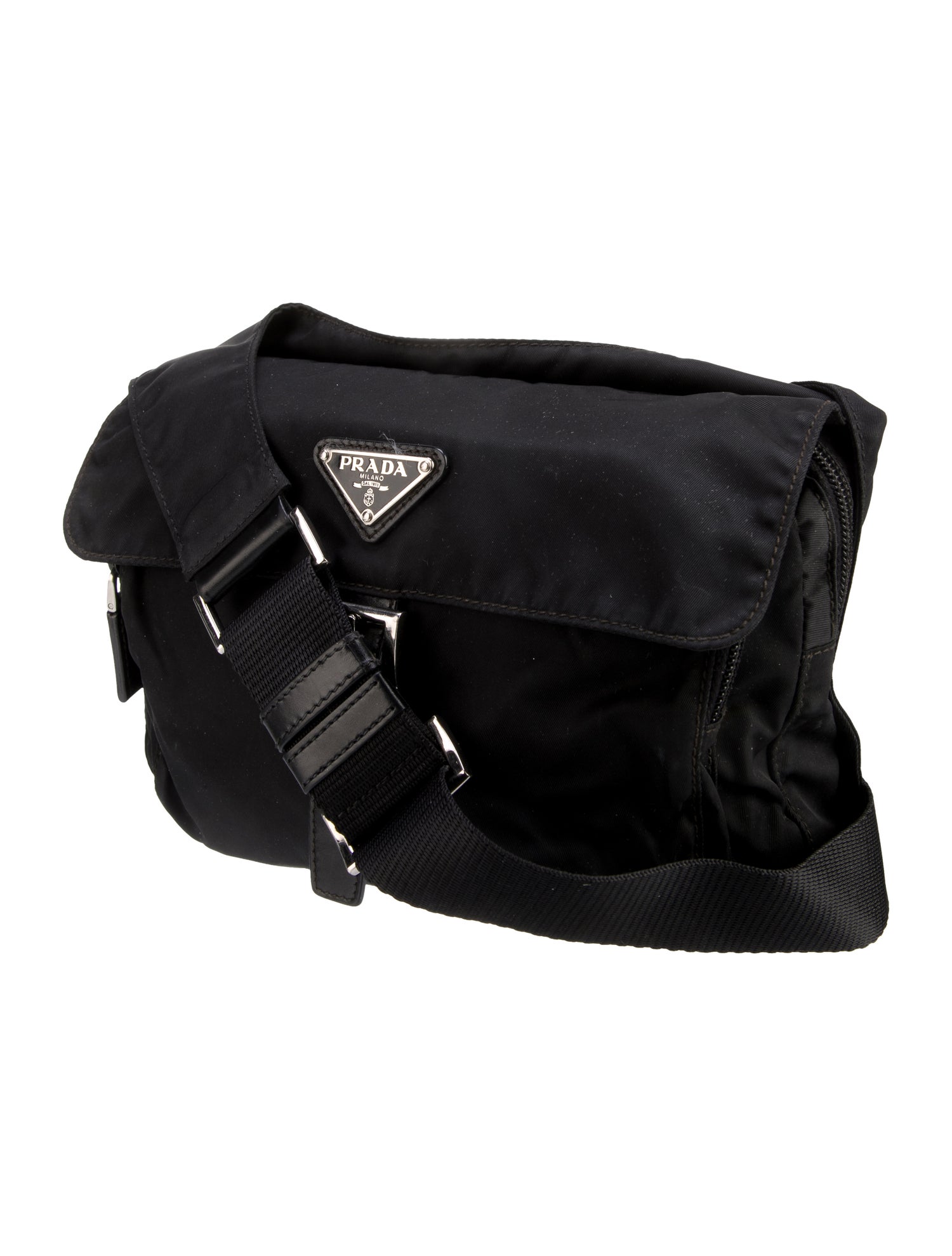 Prada Tessuto Nylon Messenger Bag - Black Crossbody Bags, Handbags ...