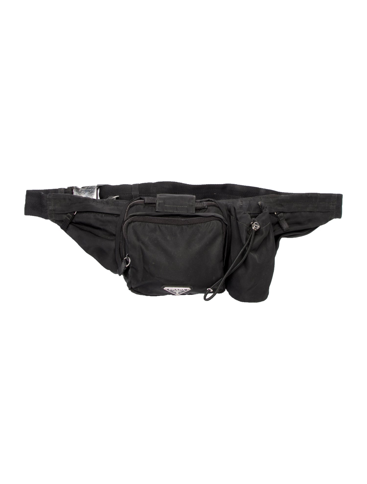 Prada Enameled Metal Triangle Belt Bag - Black Waist Bags, Handbags ...