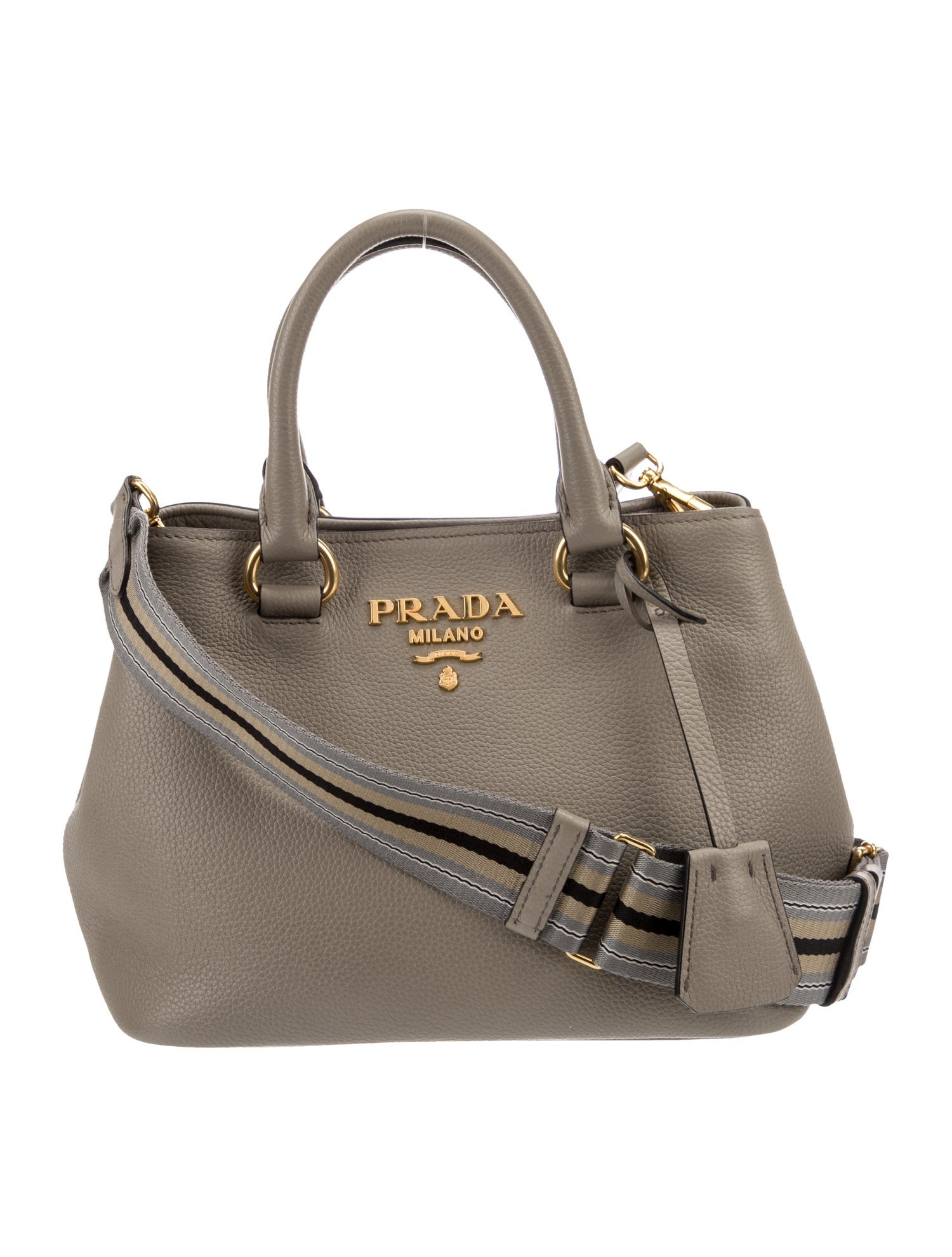 Prada Vitello Phenix Leather Top Handle Bag - Brown Handle Bags ...