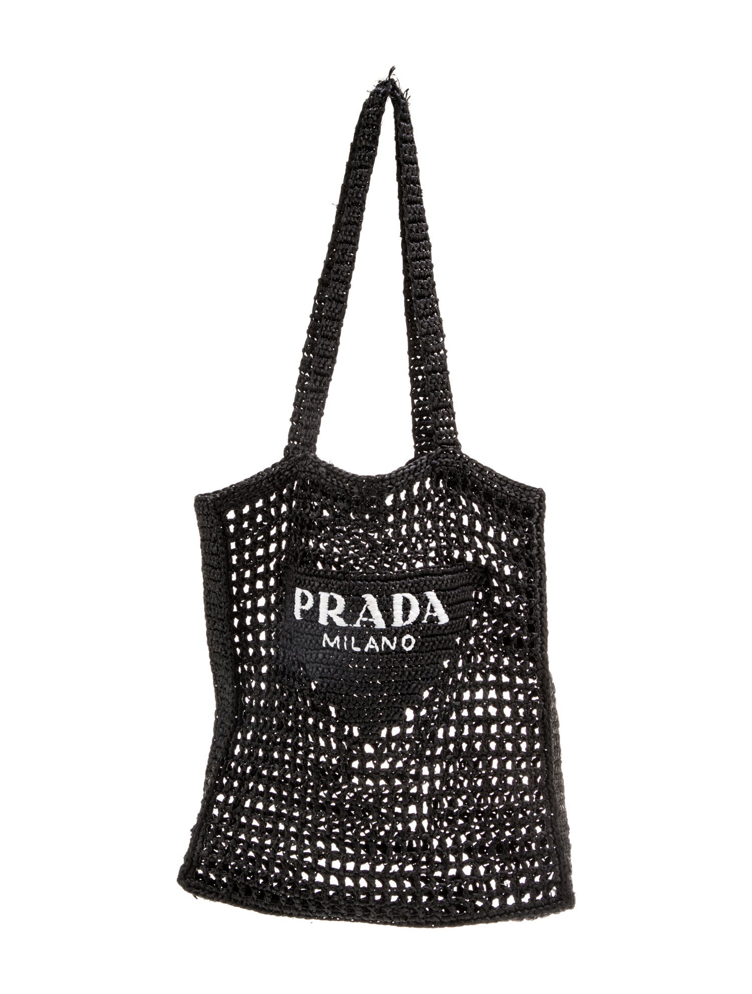 Prada Raffia Grass Tote - Black Totes, Handbags - PRA1056387 | The RealReal