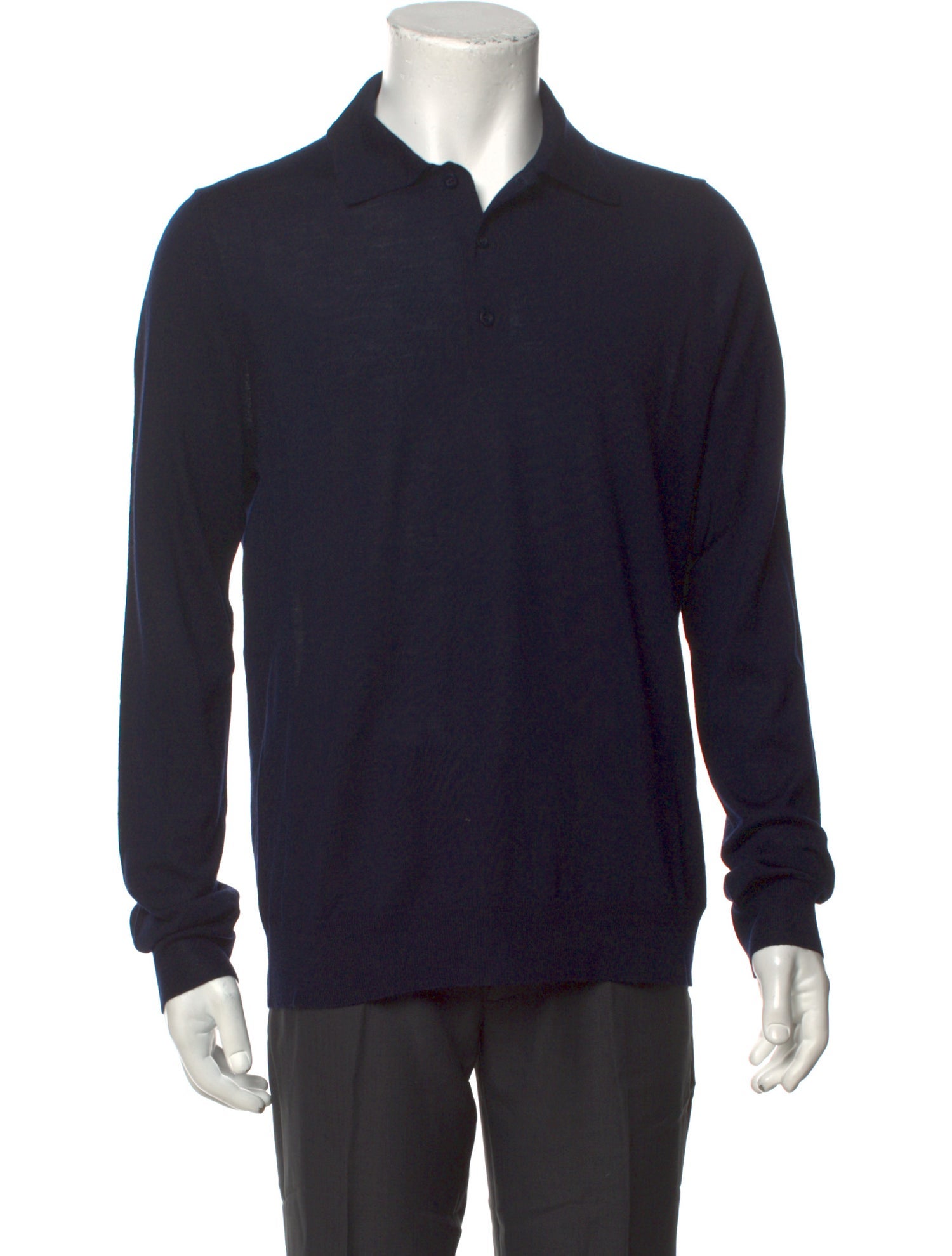 Prada 2023 Virgin Wool Polo Sweater w/ Tags - Blue Sweaters, Clothing ...
