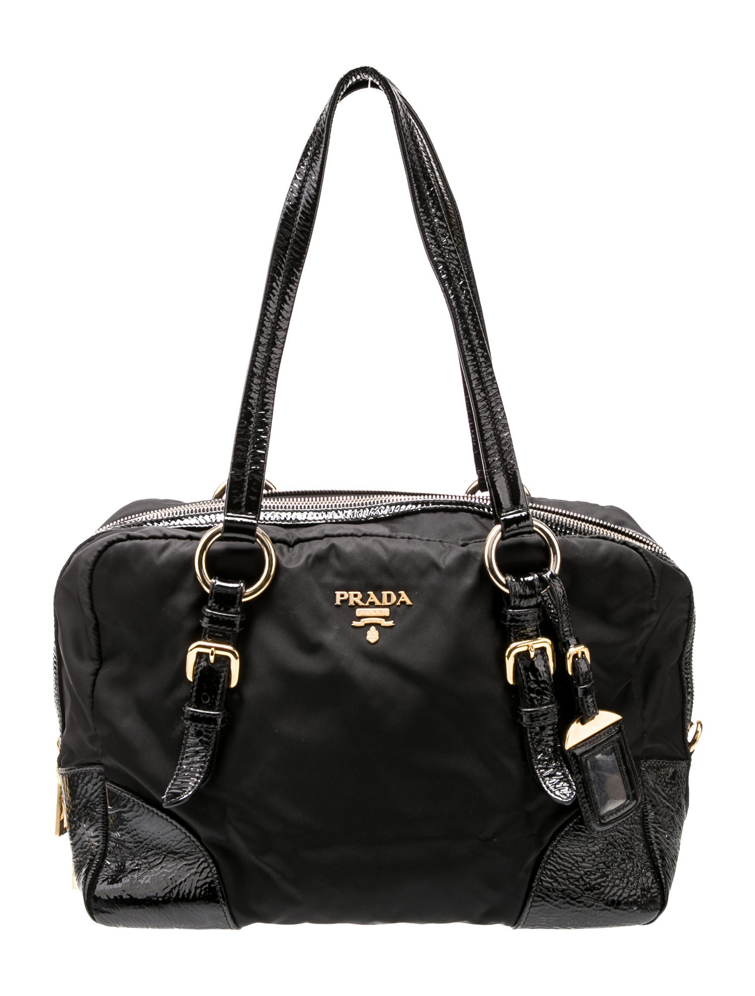 Prada Signature Top Handle Bag - Black Handle Bags, Handbags ...