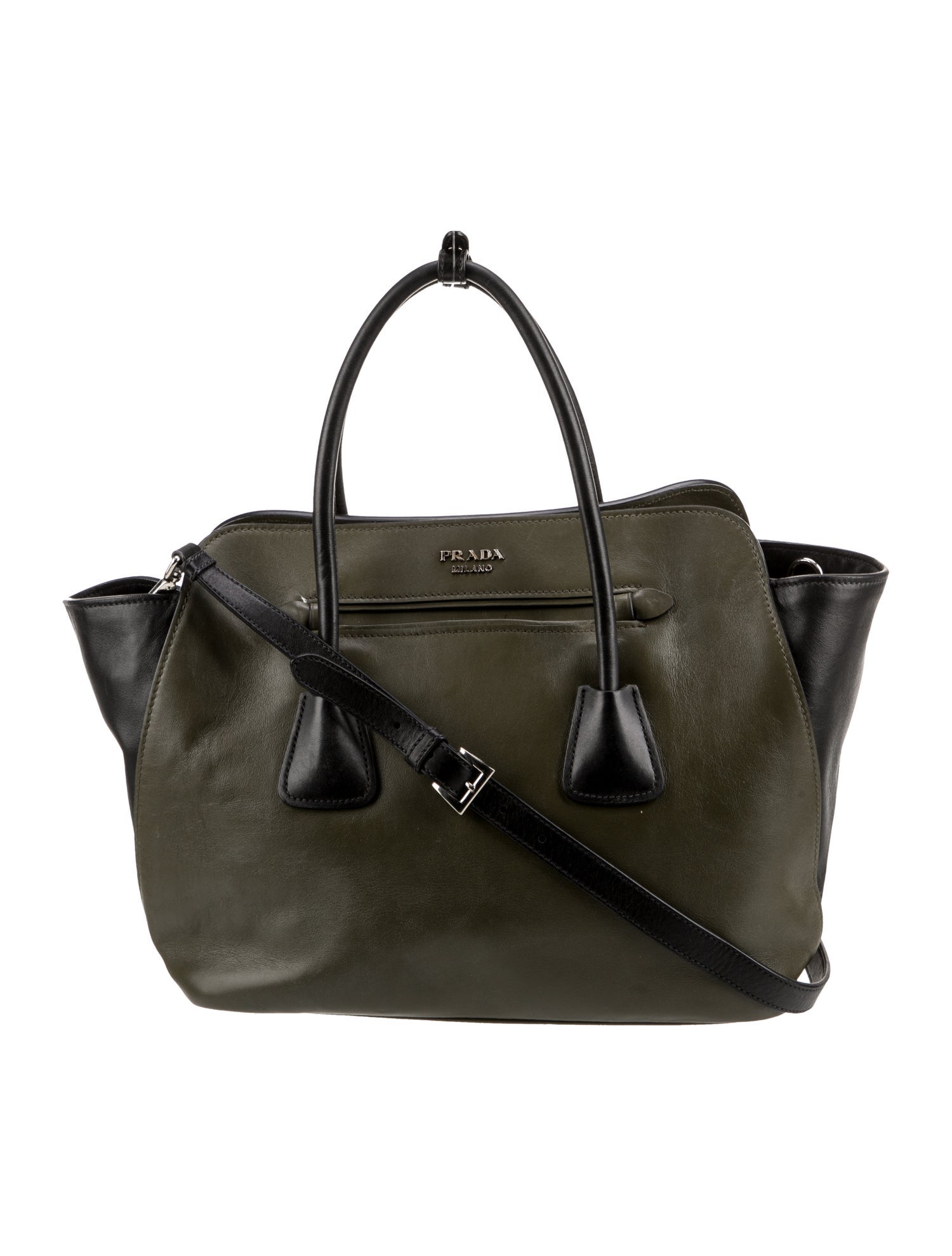 Prada Signature Top Handle Bag - Black Handle Bags, Handbags ...