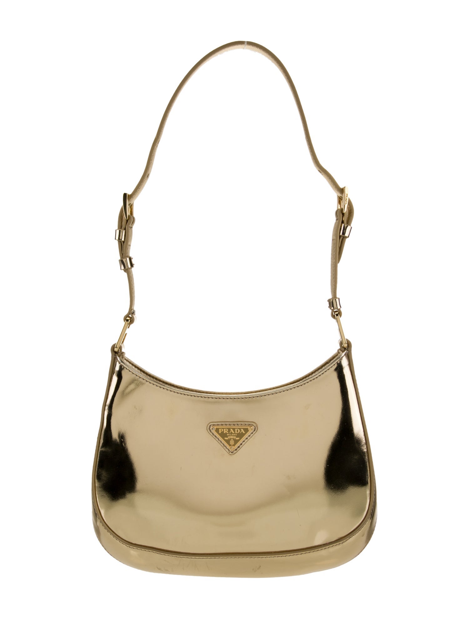 Prada Vernice Leather Cleo - Gold Shoulder Bags, Handbags - PRA1061373 ...