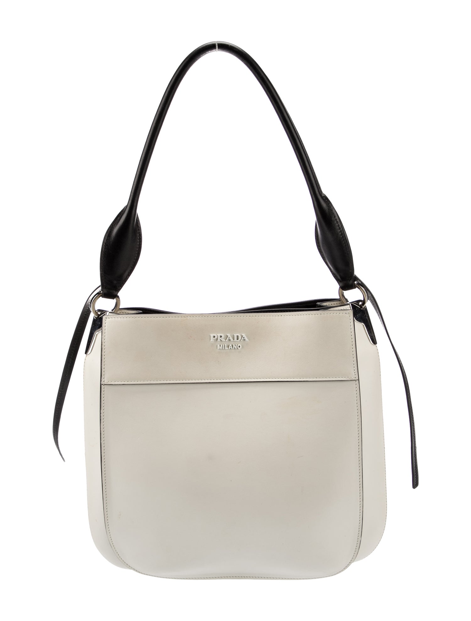 Prada City Calf Leather Margit Hobo Large - White Shoulder Bags ...