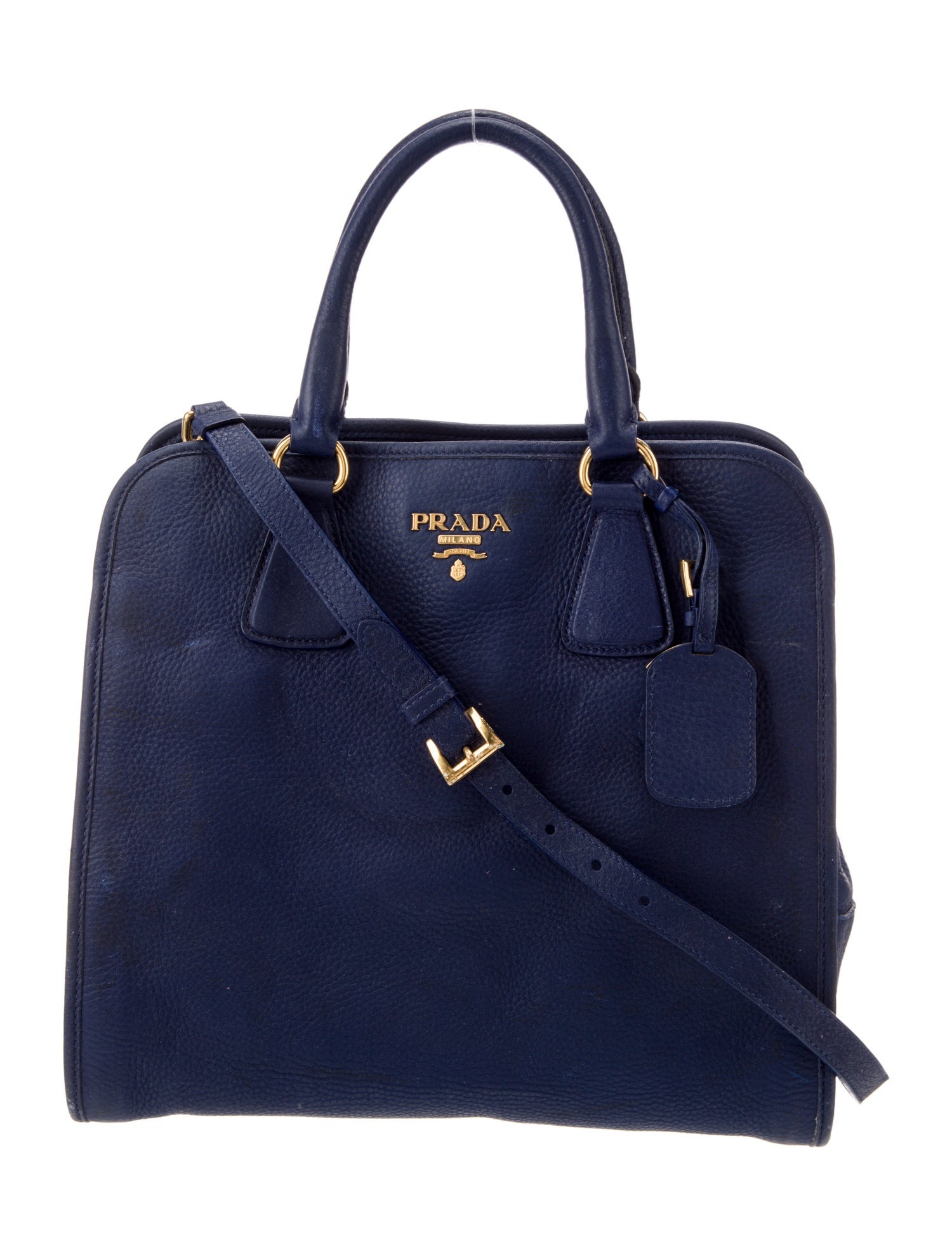 Prada Leather Top Handle Bag - Blue Handle Bags, Handbags - PRA1064243 ...