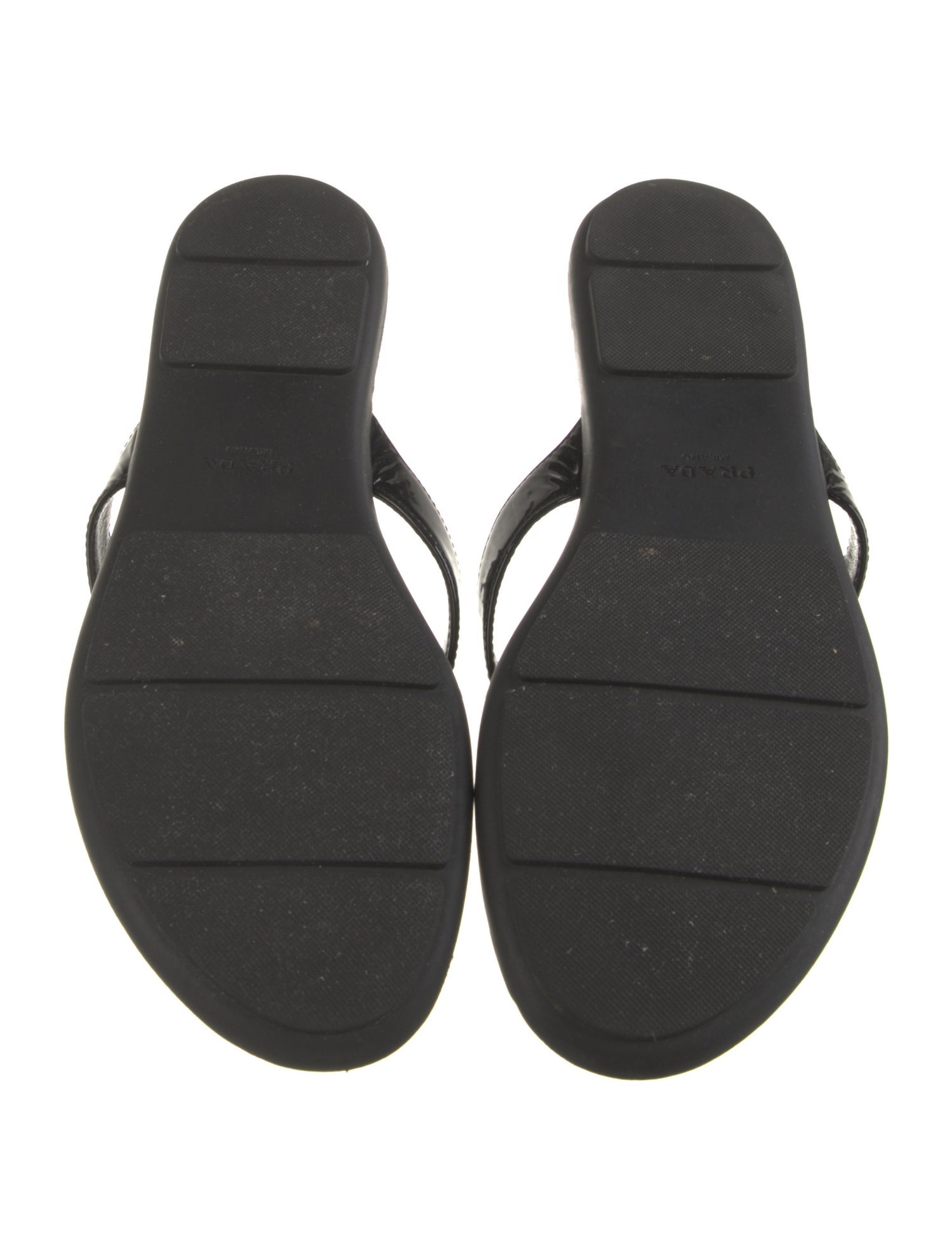 Prada Patent Leather Flip Flops - Black Sandals, Shoes - PRA1065879 ...